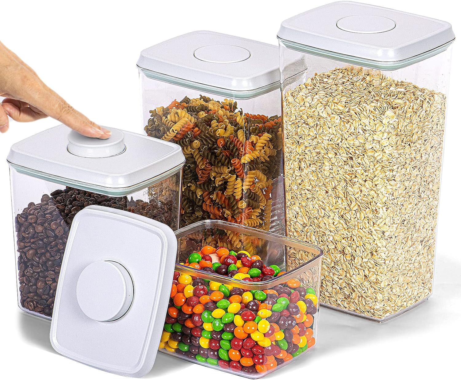 Pop Container Sets, 8-Piece Airtight Food Storage Containers, BPA-Free ...