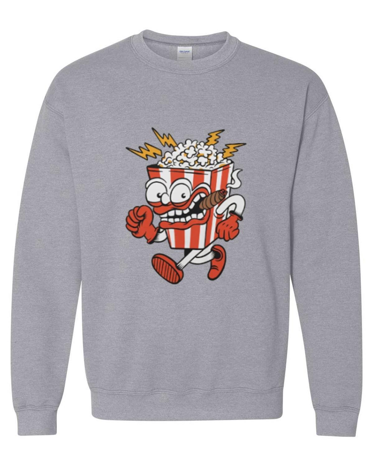 Pop Corn Man Funny Snack Movie Quote Cartoon Lover Design Sweatshirt ...