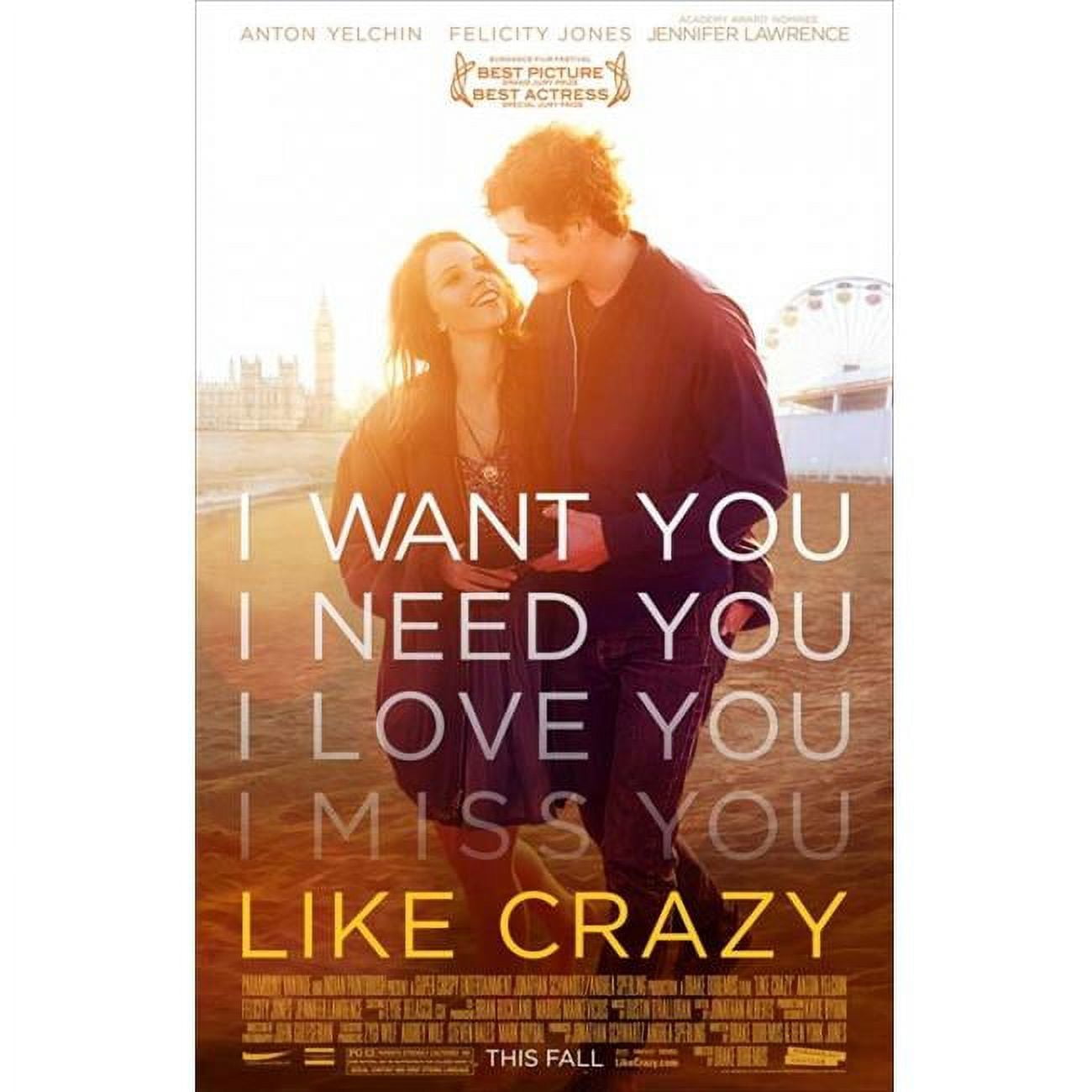 Pop Culture Graphics Like Crazy Movie Poster - 11 x 17 - Walmart.com