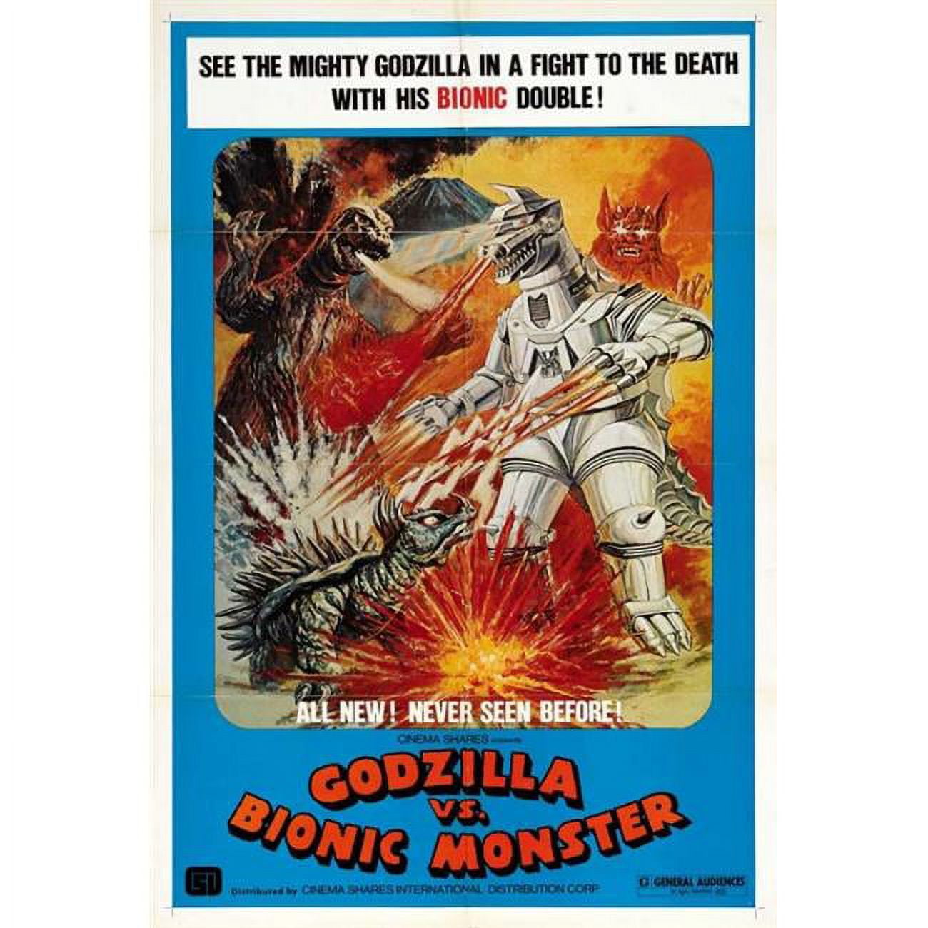Pop Culture Graphics MOVAB44811 Godzilla Vs Bionic Monster Movie Poster ...