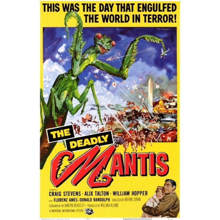 Pop Culture Graphics MOVCC9822 The Deadly Mantis Movie Poster, 11 x 17 ...