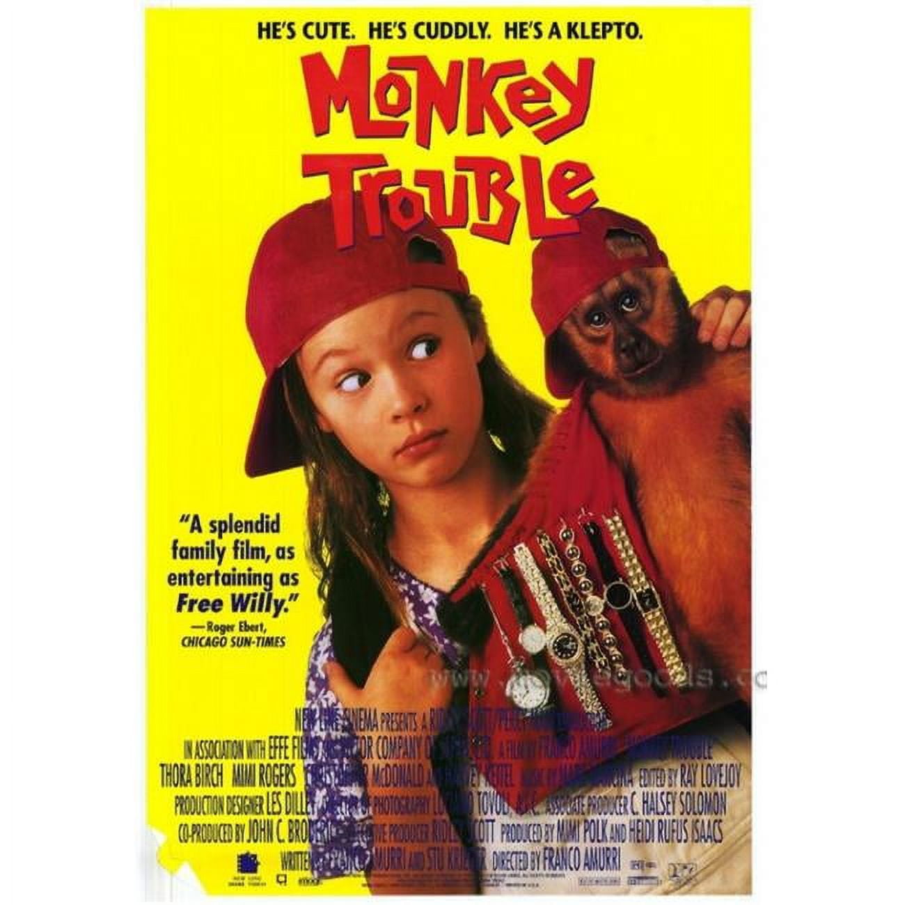 Pop Culture Graphics MOVEE6217 Monkey Trouble Movie Poster, 11 x 17 ...