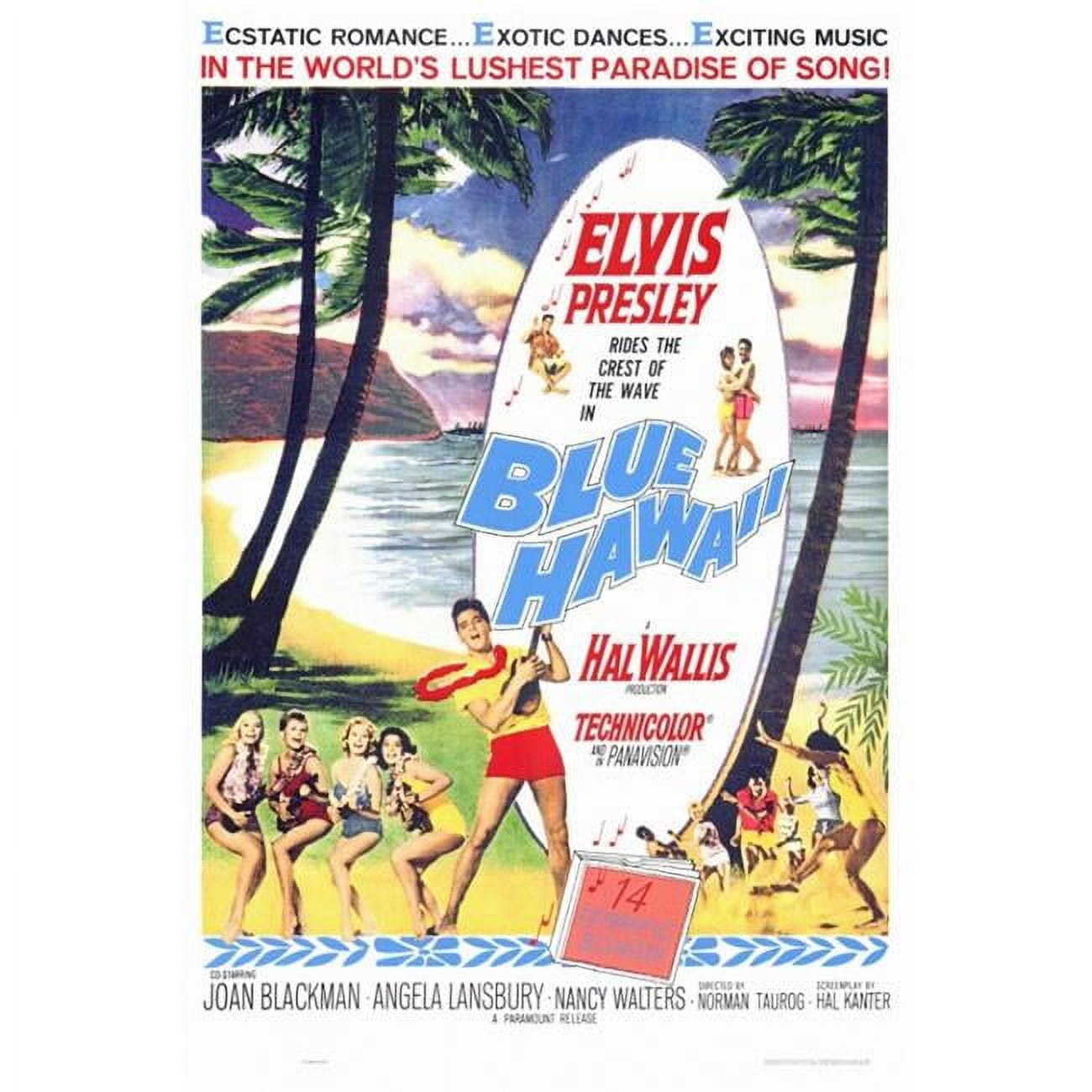 Pop Culture Graphics MOVEF3189 Blue Hawaii Movie Poster Print, 27 x 40 ...