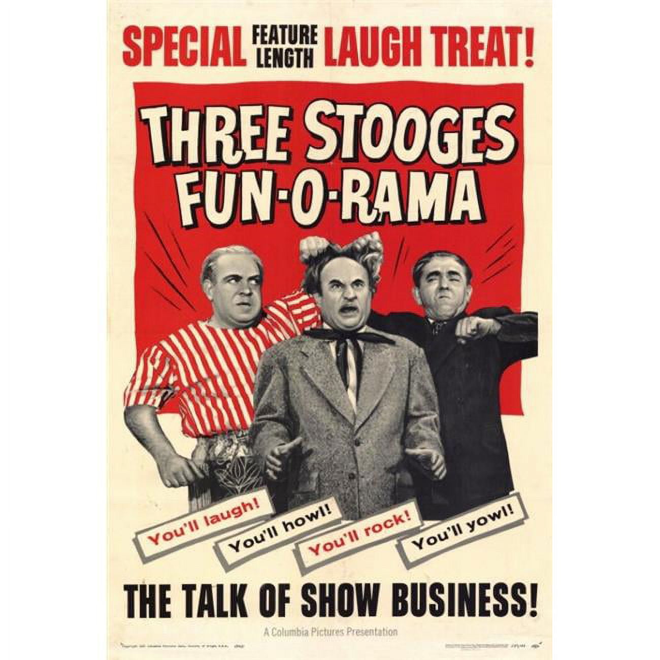 Pop Culture Graphics MOVGF2385 Three Stooges Fun-O-Rama Movie Poster ...