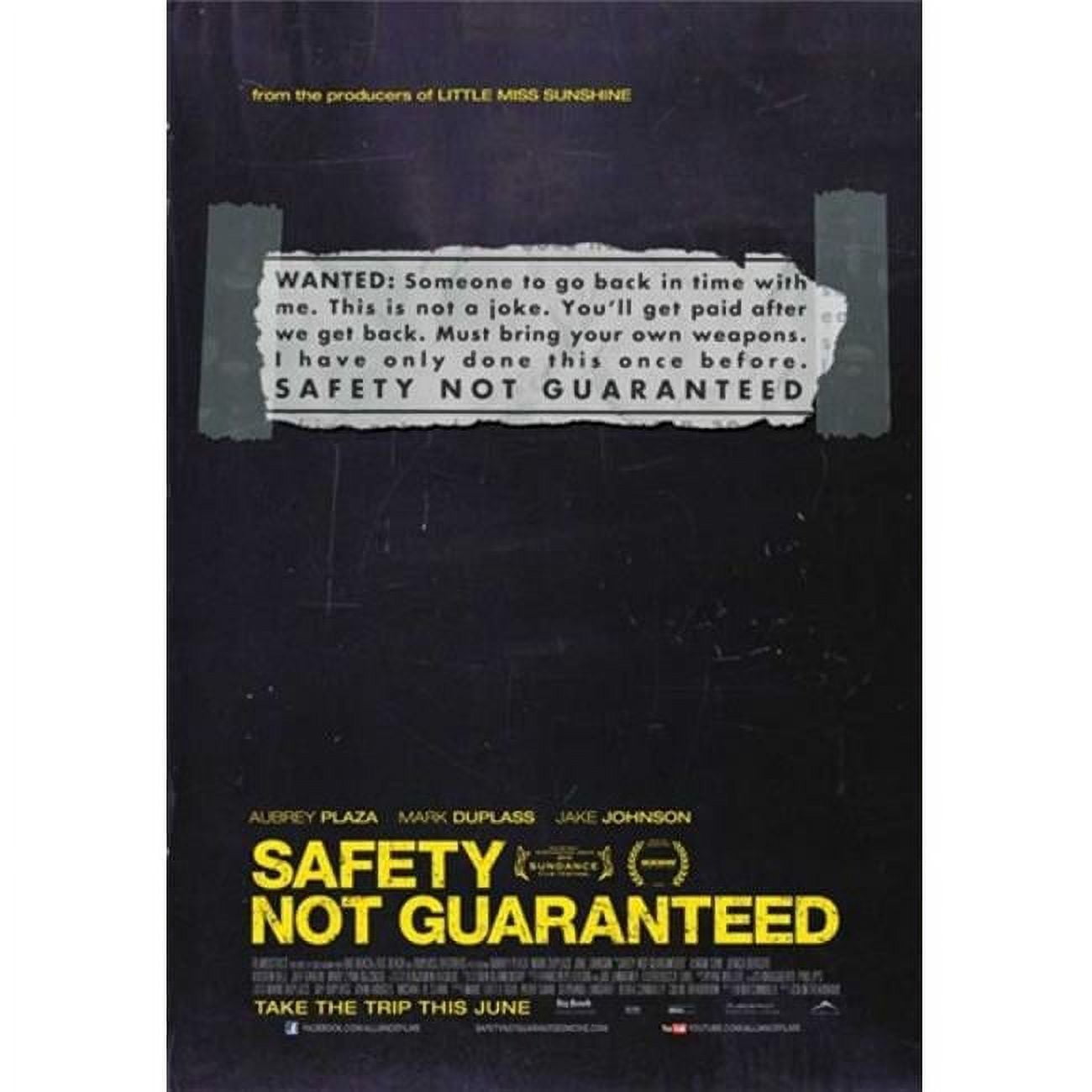 Pop Culture Graphics MOVIB11205 Safety Not Guaranteed Movie Poster, 11 ...