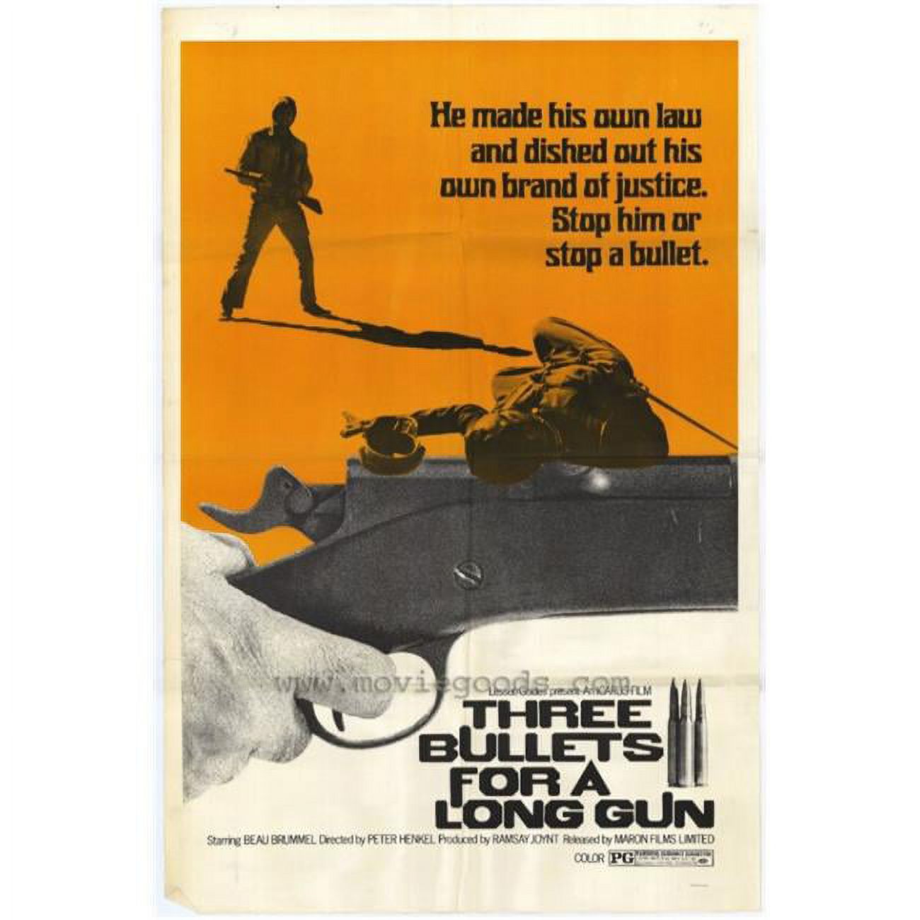 Pop Culture Graphics Three Bullets for a Long Gun Movie Poster, 11 x 17 ...