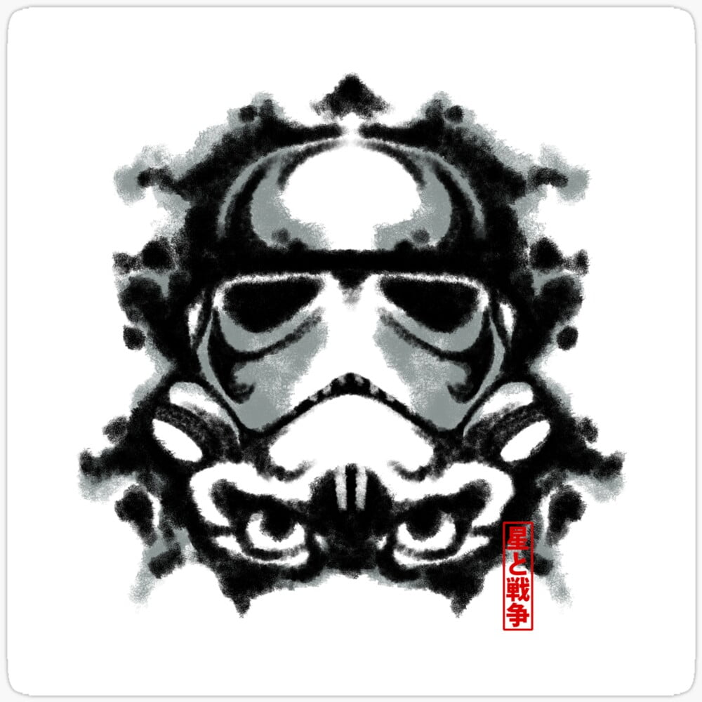 Pop Culture Rorschach Black And White Sticker Phone Decal Water Bottle ...