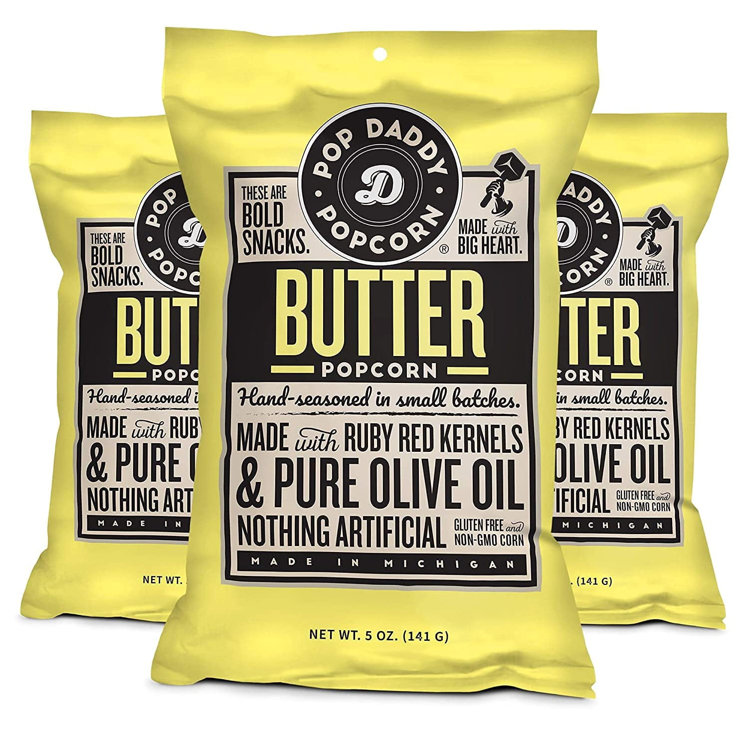 Pop Daddy Flavored Popcorn Gourmet | Butter Flavor Popped Popcorn ...