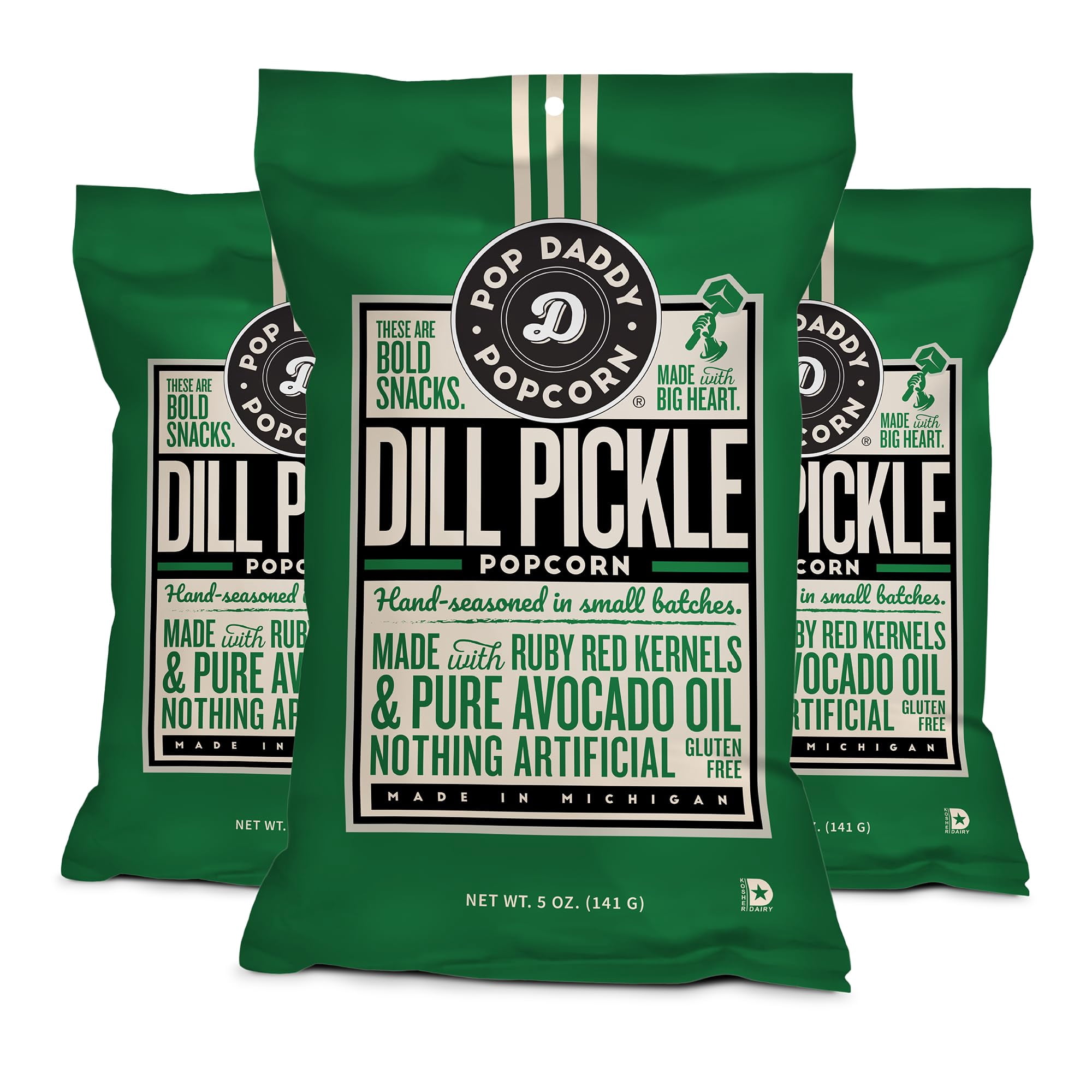 Pop Daddy Flavored Popcorn Gourmet, MDA05 Dill Pickle Flavor Popped ...