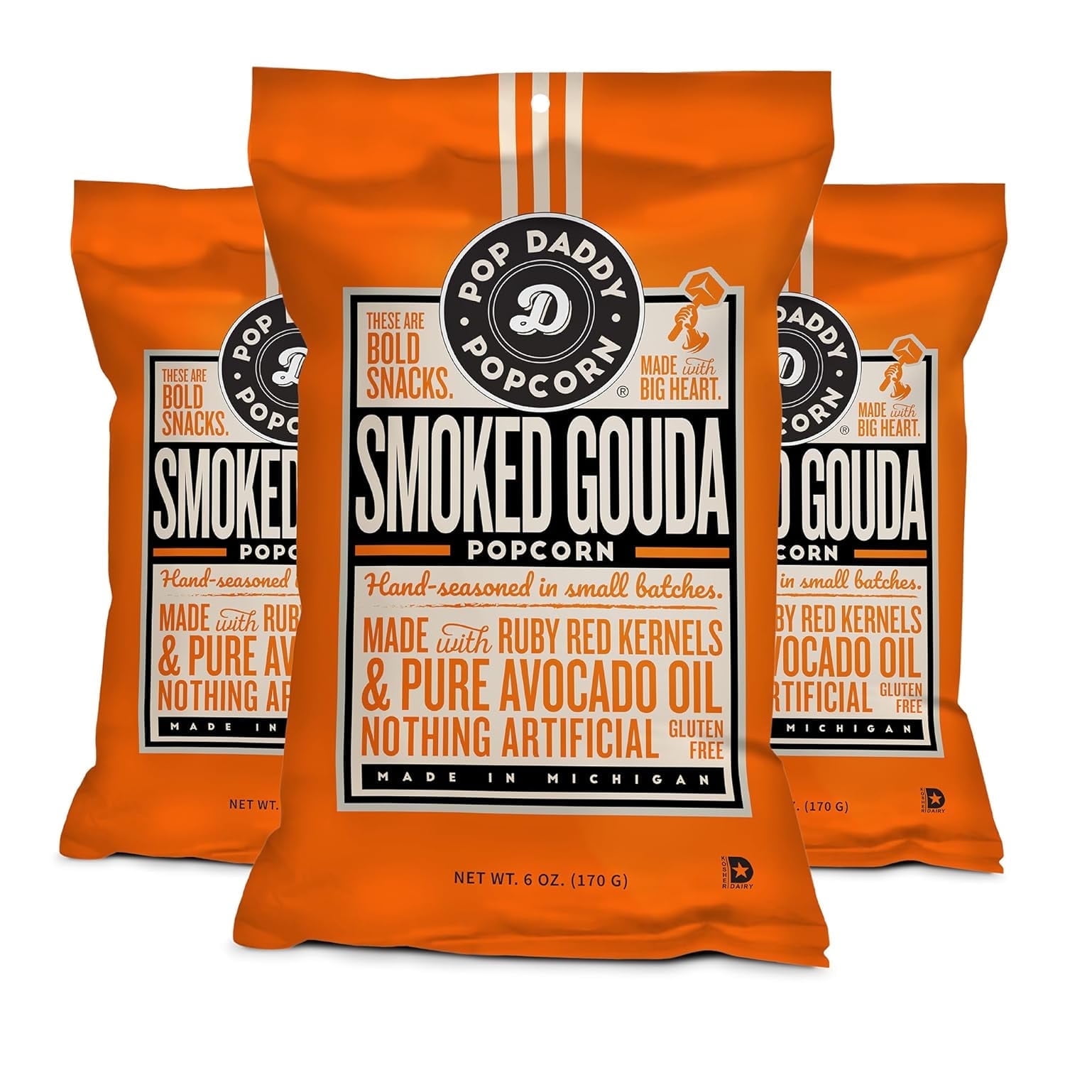 Pop Daddy Flavored Popcorn Gourmet, Smoked Gouda Flavor Popped Popcorn ...