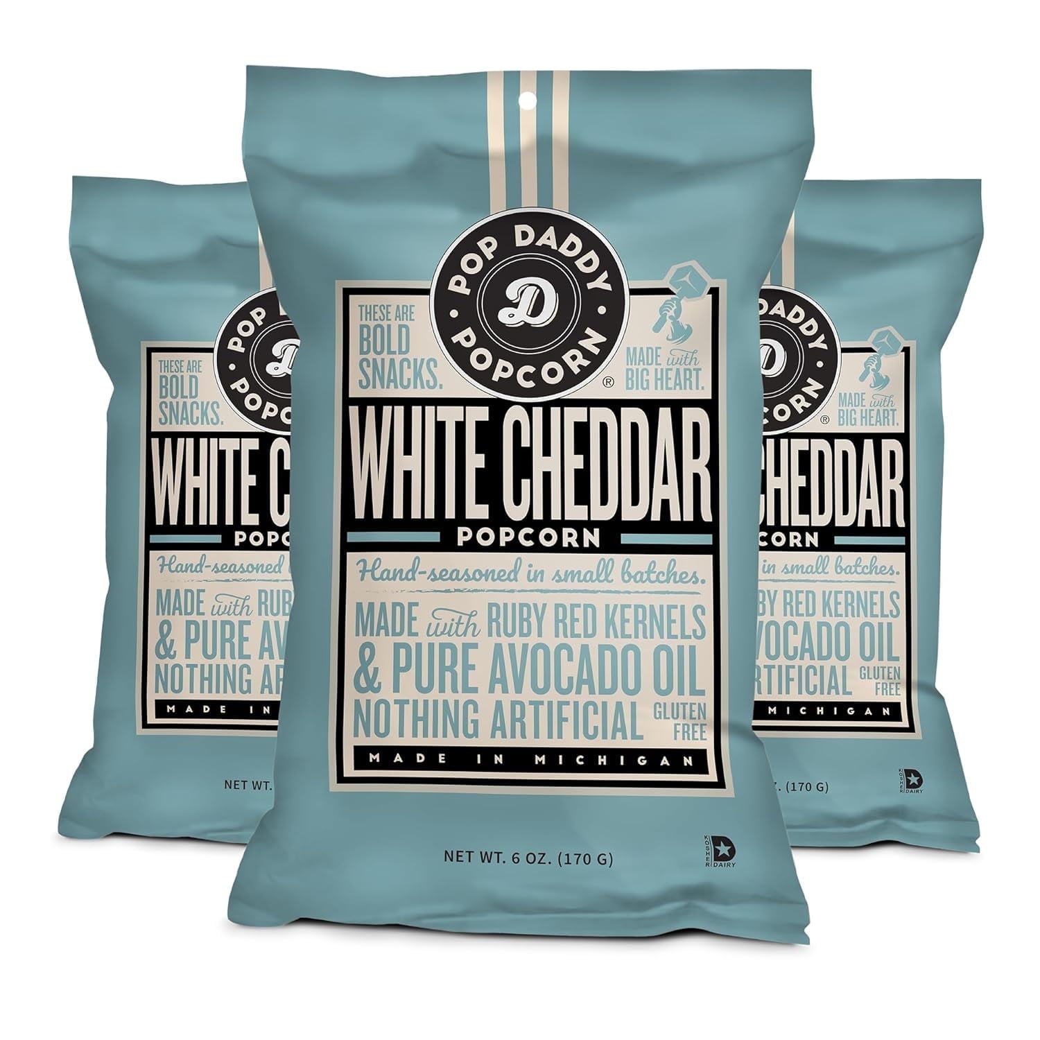 Pop Daddy Flavored Popcorn Gourmet, White Cheddar Flavor Popped Popcorn ...