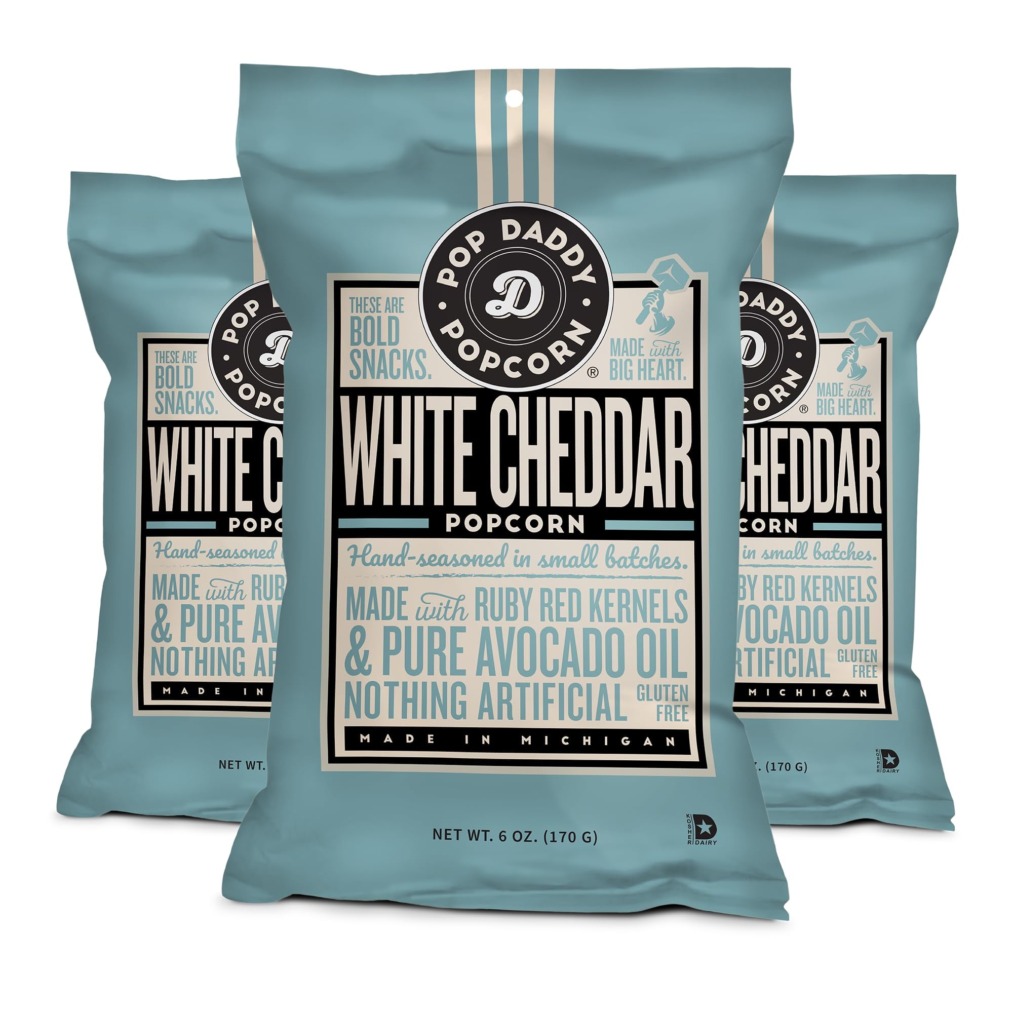 Pop Daddy Flavored Popcorn IRF13 Gourmet, White Cheddar Flavor Popped ...