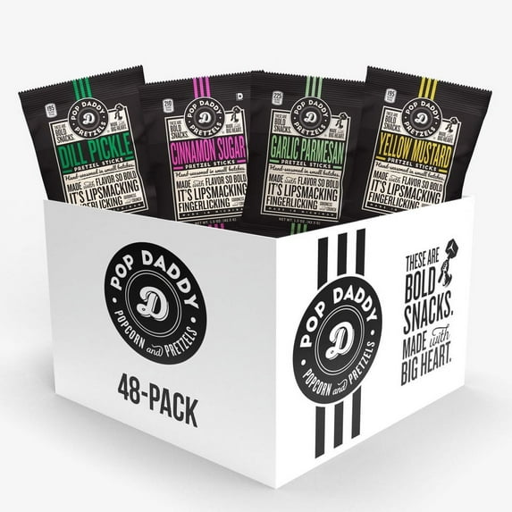 Pop Daddy Pretzel Sticks | Healthy Snacks | 1.5oz Variety Pack | 48 ...