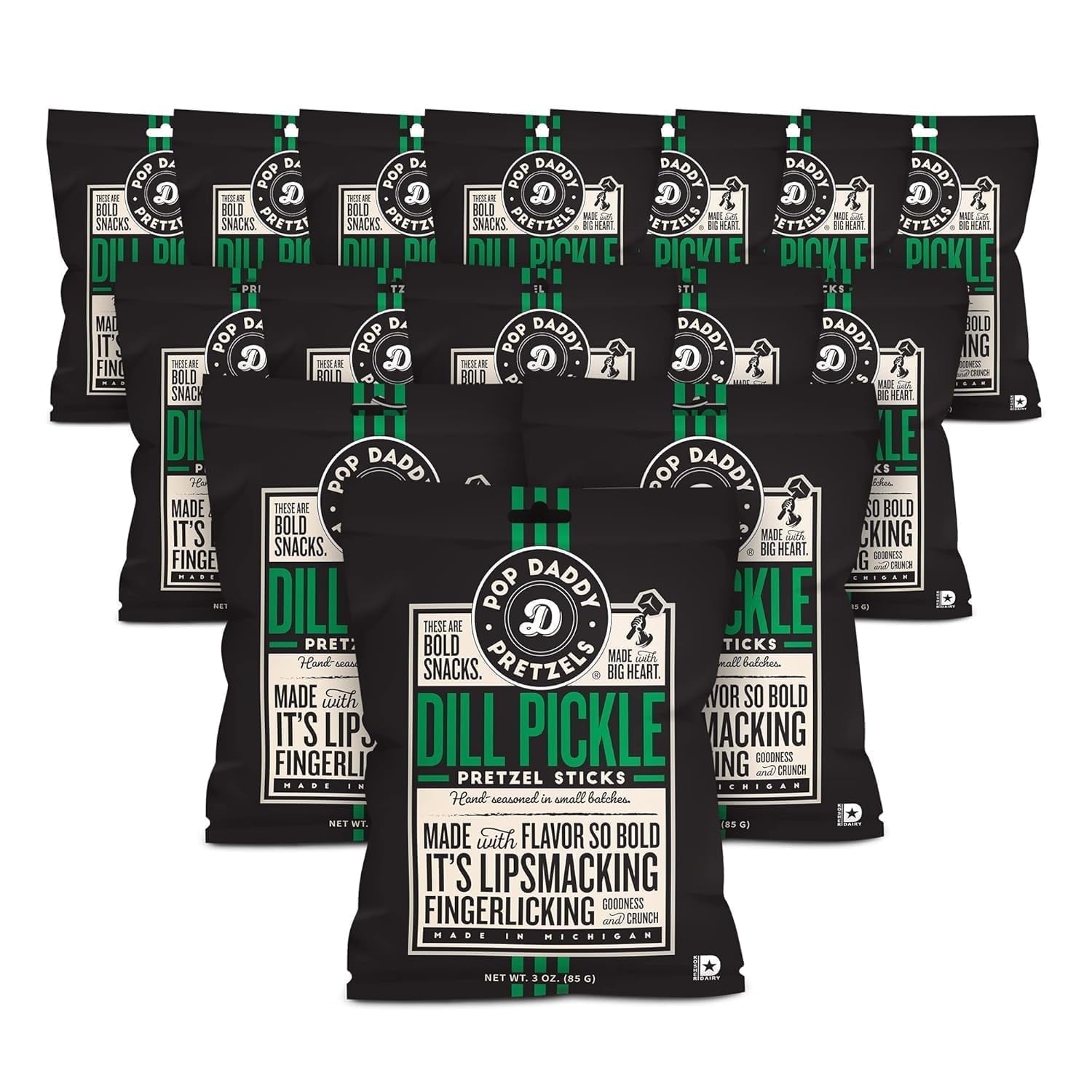 Pop Daddy Flavored Pretzels Sticks, Dill Pickle Flavor, 3oz Healthy ...