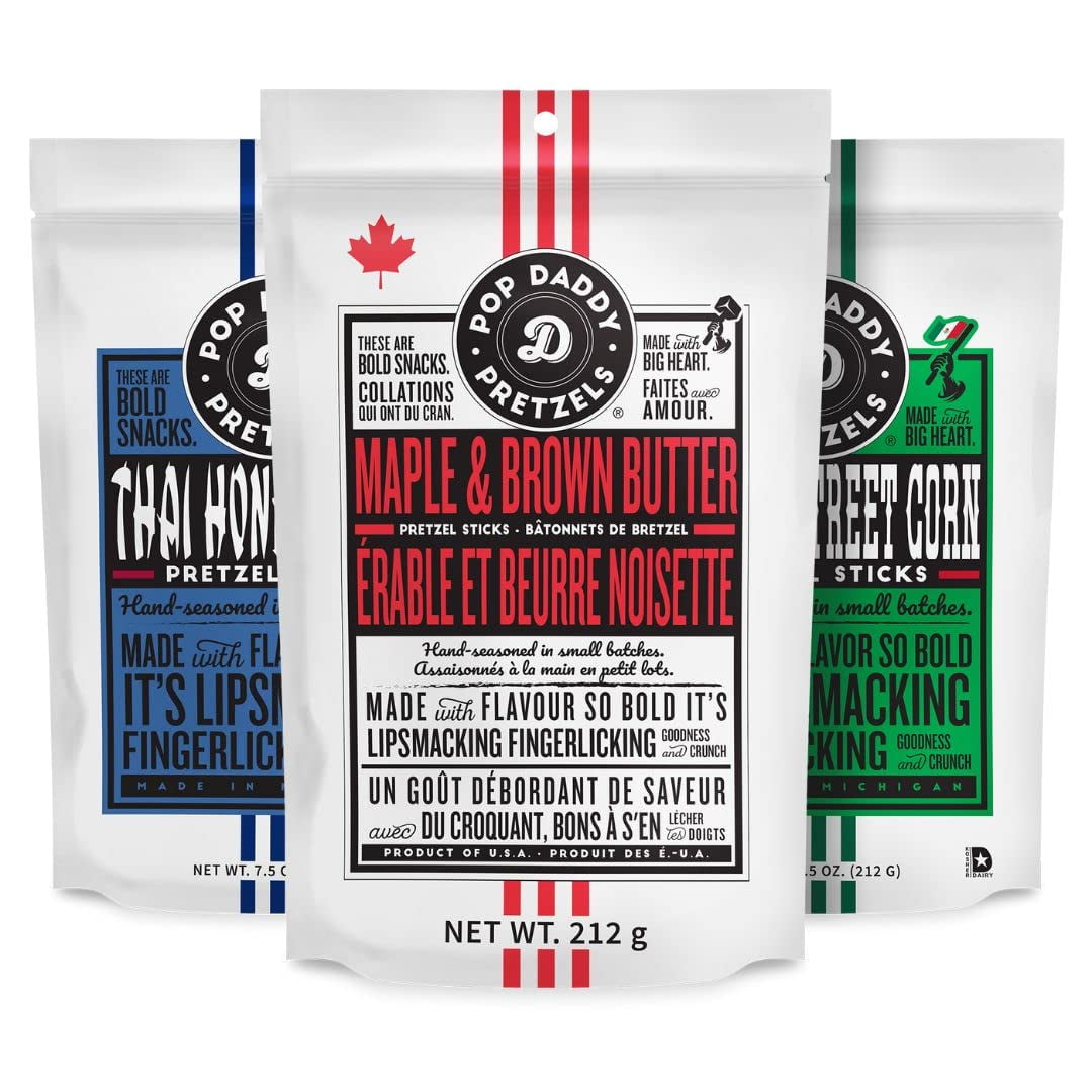 Pop Daddy Flavored Pretzels Sticks | Healthy Gourmet Pretzels Snacks ...