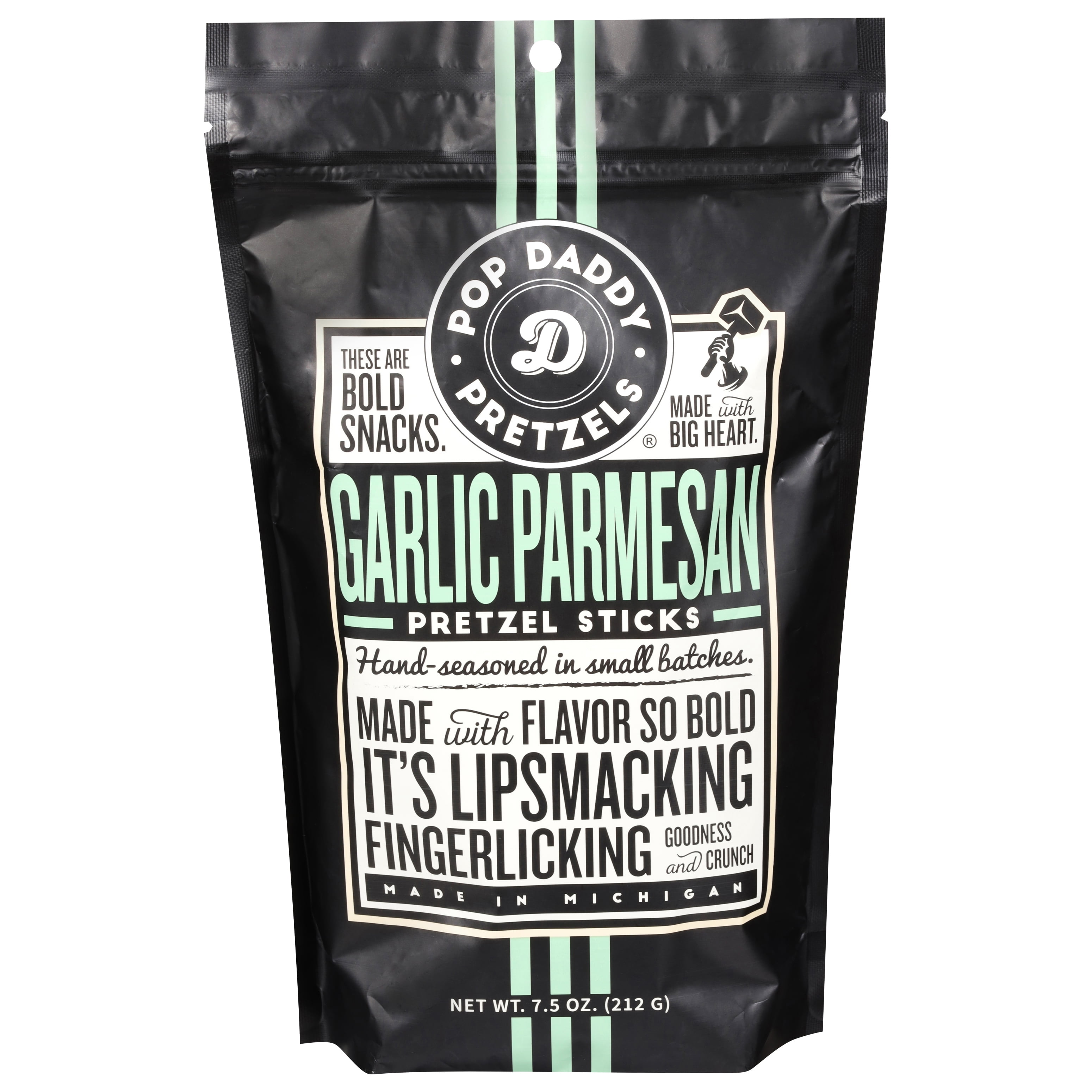 Pop Daddy Garlic Parmesan Pretzels 7.5 oz (Pack of 12) - Walmart.com