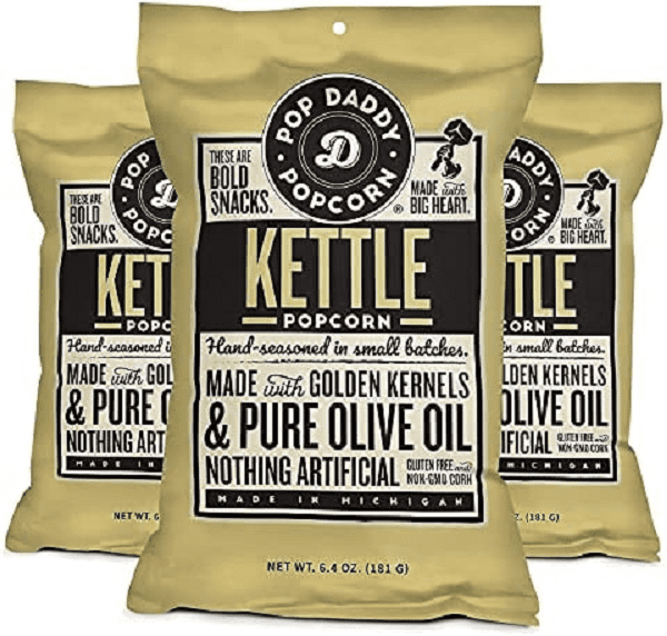 Pop Daddy Hand Seasoned Kettle Popcorn, Olive Oil Popped, 3-Pack - Walmart.com