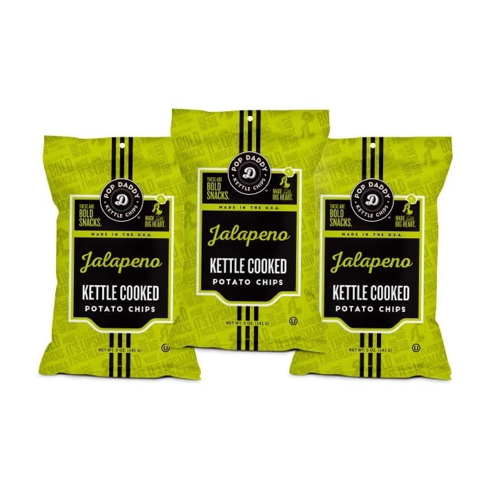 Pop Daddy Kettle Cooked Potato Chips, Kosher & Gluten Free, 5oz Potato ...