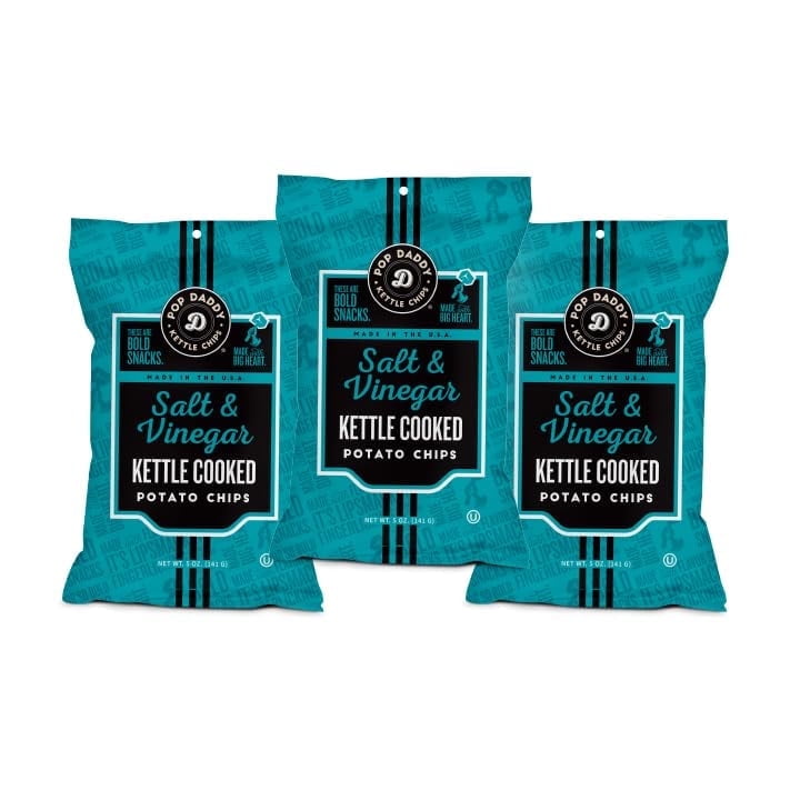 Pop Daddy Kettle Cooked Potato Chips, Kosher & Gluten Free, 5oz Potato ...