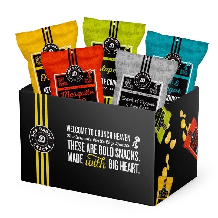 Pop Daddy Kettle Cooked Potato Chips, Kosher & Gluten Free, 5oz Potato ...