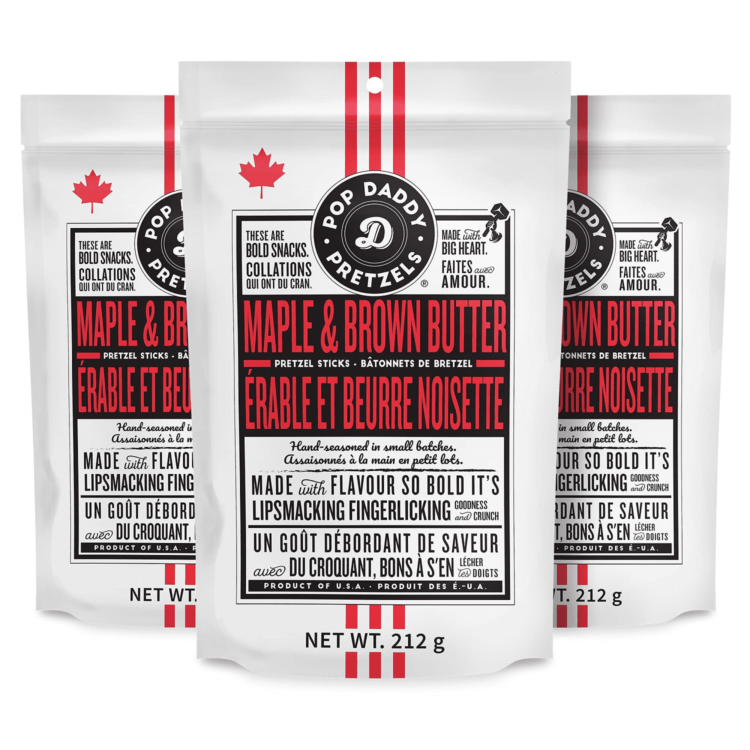 Pop Daddy Maple & Brown Butter Gourmet Pretzel Sticks, 3-Pack 7.5 oz ...