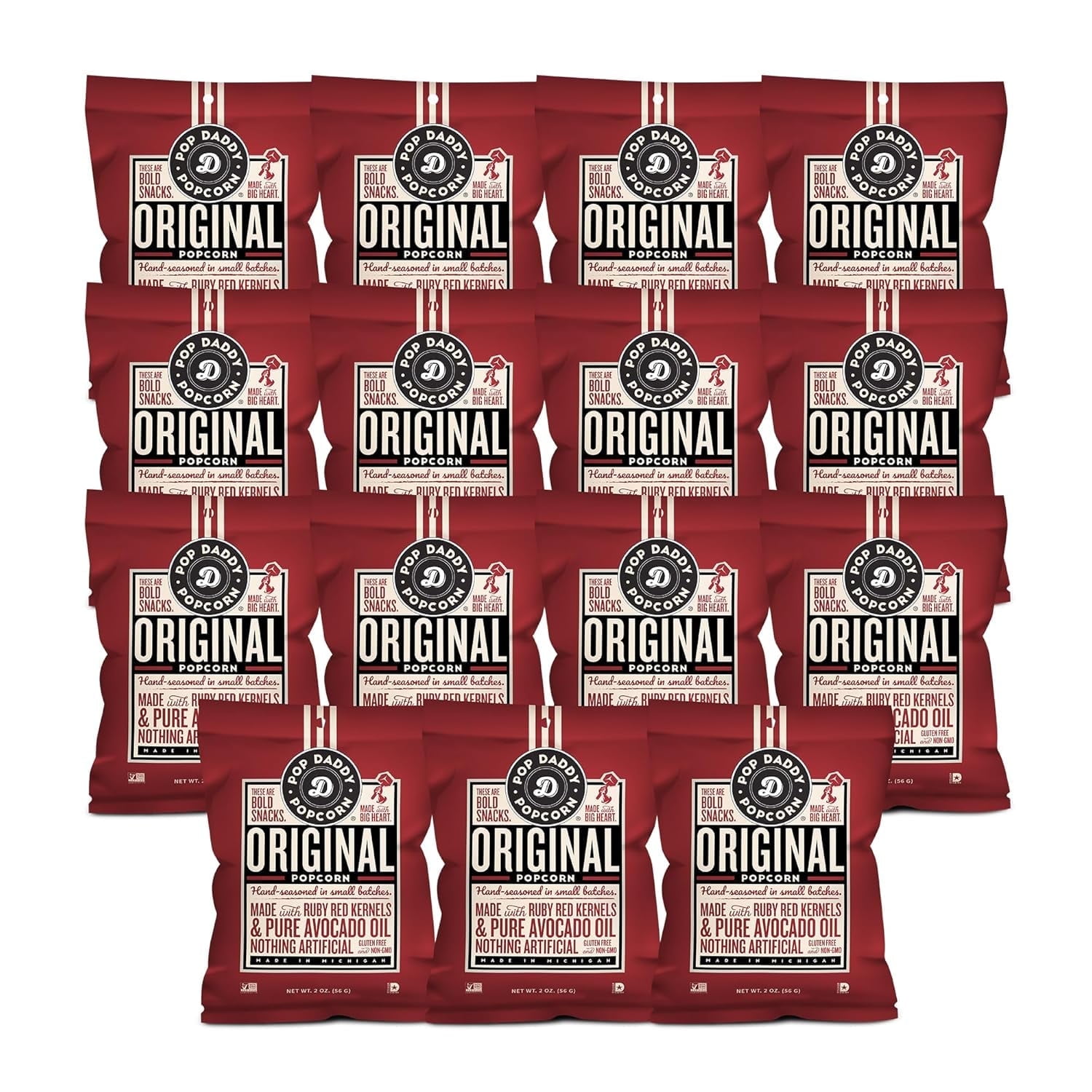 Pop Daddy Original, 2 Oz Healthy Gluten Free Hand Seasoned Gourmet ...