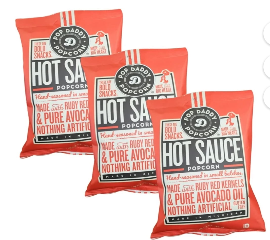 Pop Daddy Popcorn HOT SAUCE Popcorn, Hand-Seasoned in Small Batches ...