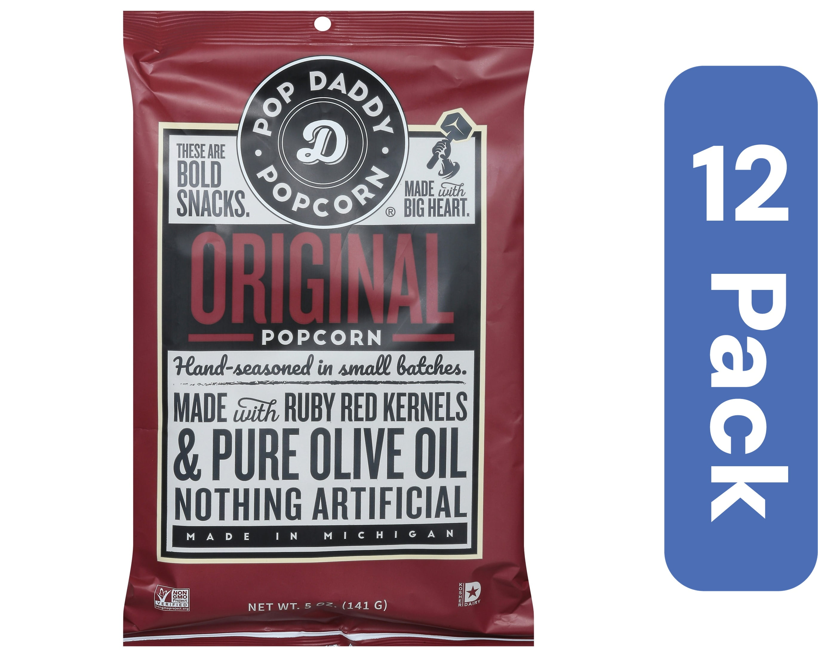 Pop Daddy Popcorn & Pretzel Popcorn Original Dairy 5 oz (Pack Of 12 ...