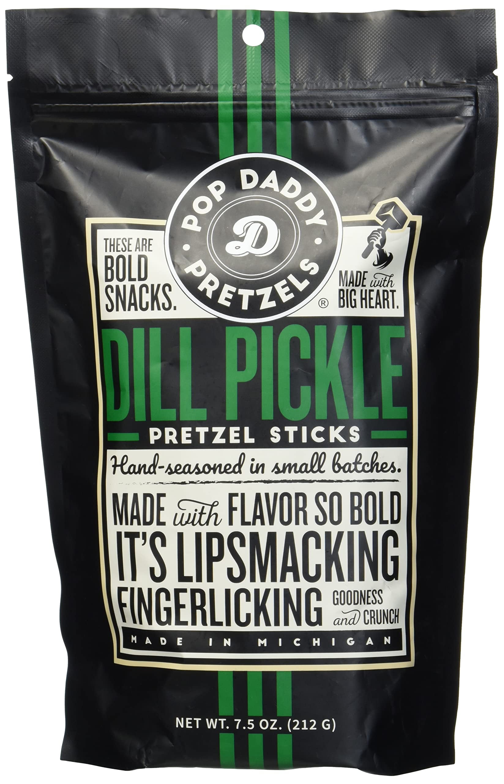 Pop Daddy Popcorn & Pretzels Dill Pickle Pretzel 7.5 oz (Pack Of 12 ...