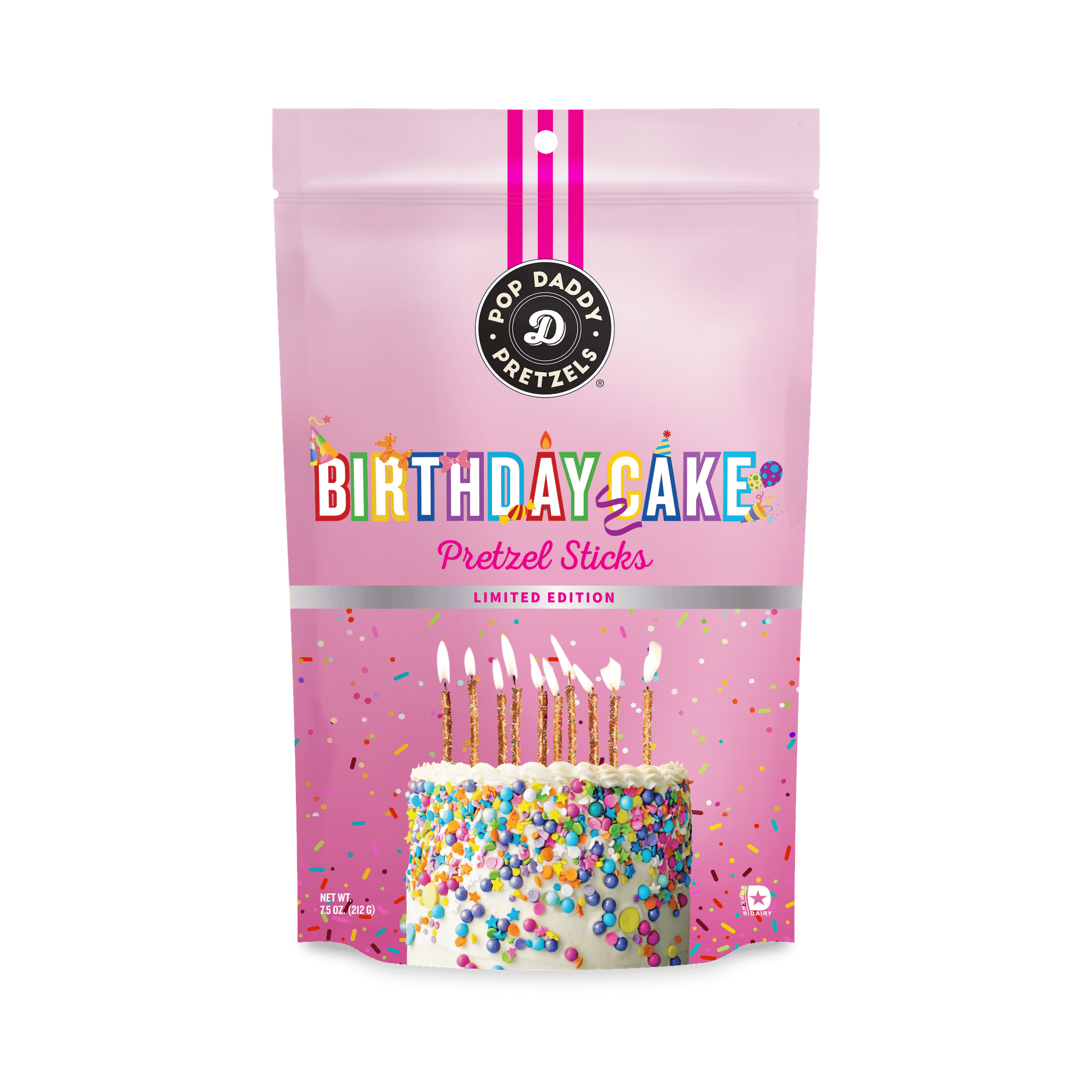 Pop Daddy Pretzels Birthday Cake Flavored Pretzels 7.5oz - ( 24 pack ...