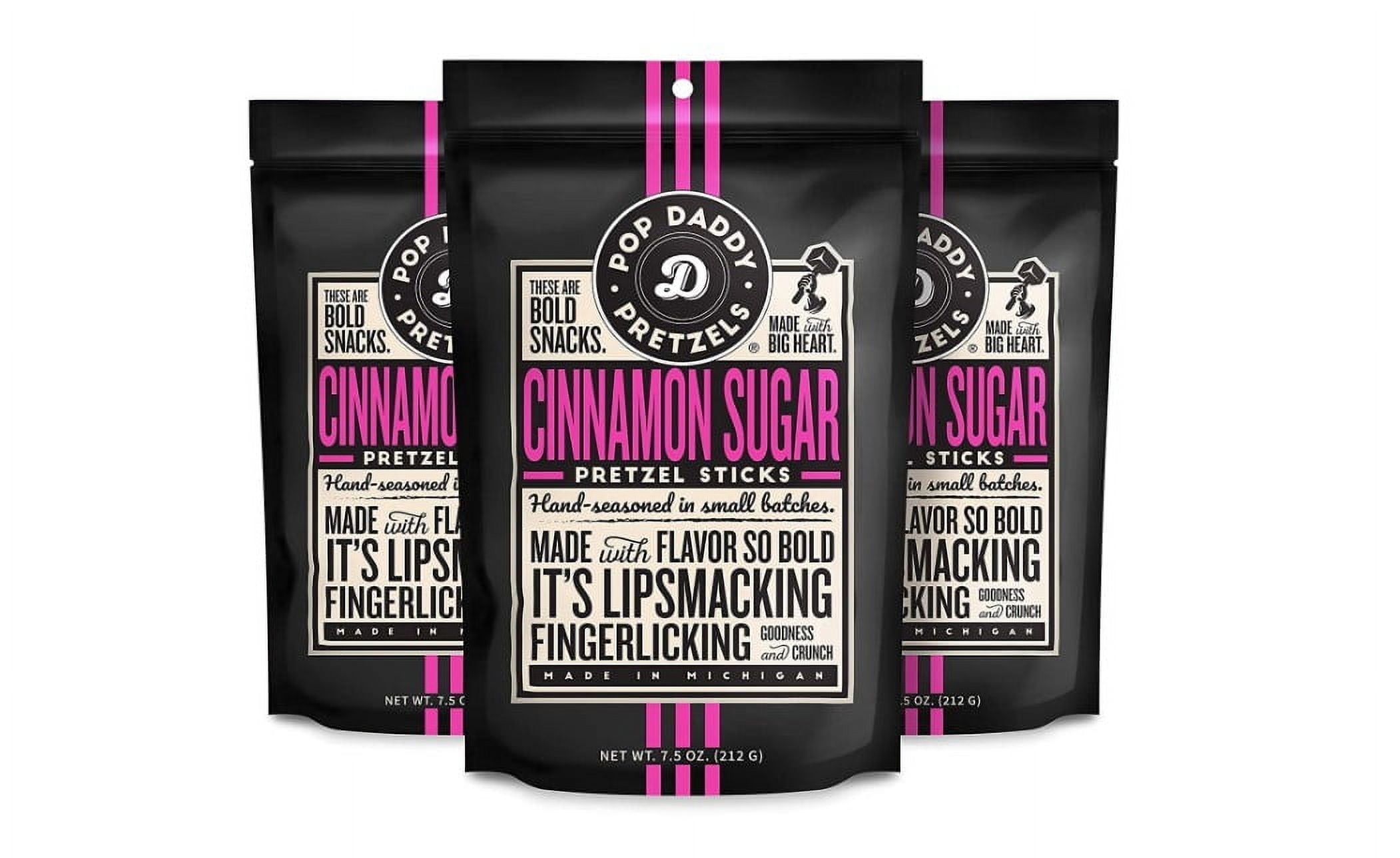 Pop Daddy Pretzels Sticks Snacks Flavored Cinnamon Sugar, 7.5 Oz Individual Bags - Pack Of 3 ...