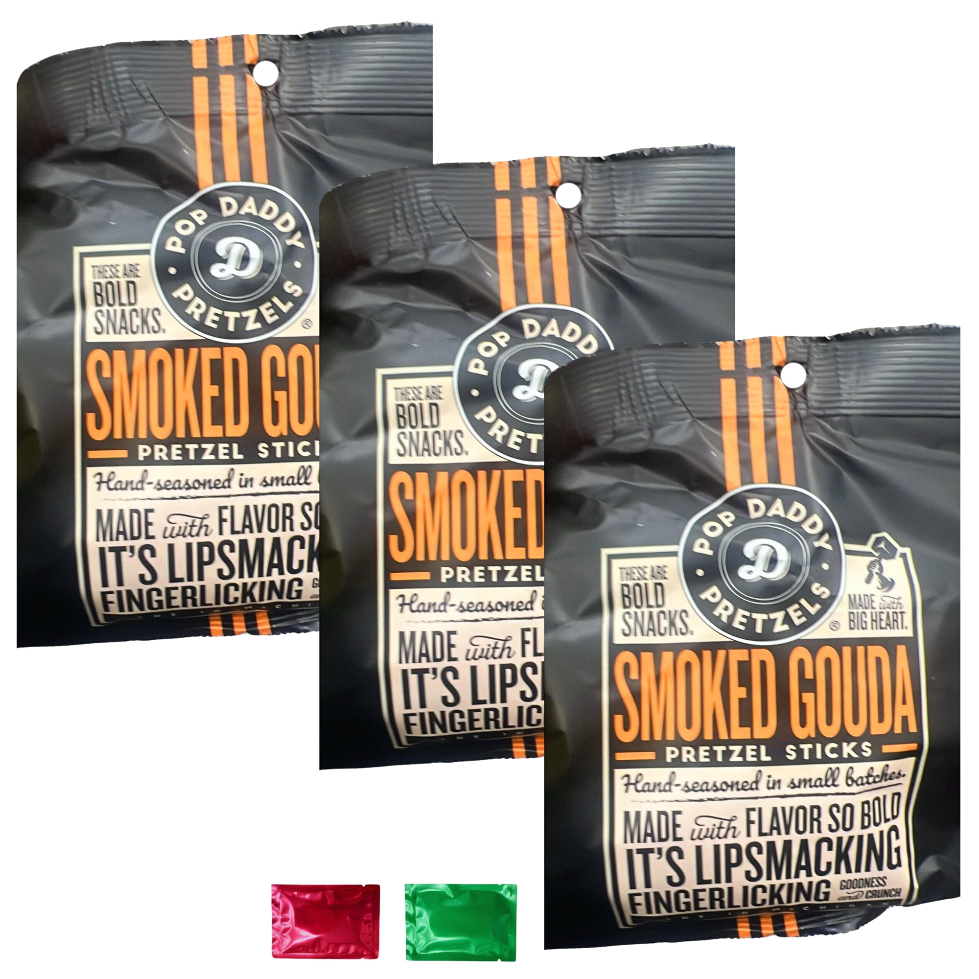 Pop Daddy Smoked Gouda Pretzel Sticks 3 Oz 3 Packs, Guilt Free Seasoned ...