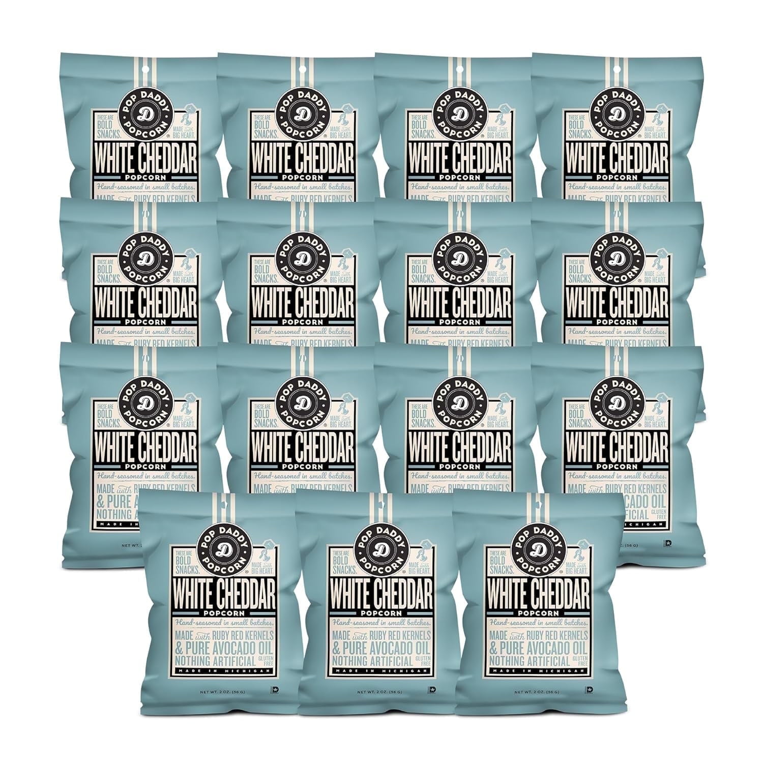Pop Daddy White Cheddar, 2 Oz Healthy Gluten Free Hand Seasoned Gourmet ...