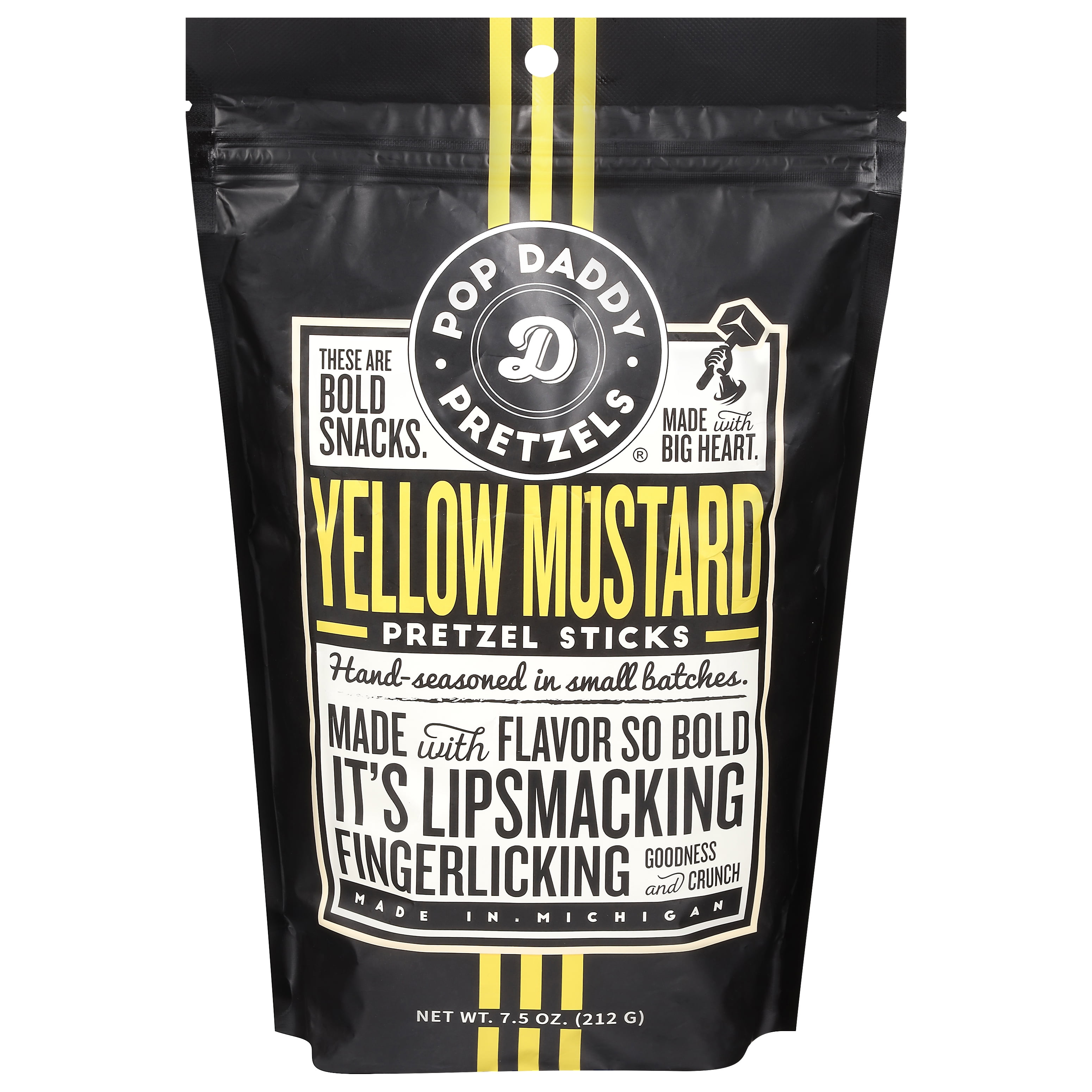 Pop Daddy Yellow Mustard Pretzels 7.5 oz (Pack of 12) - Walmart.com