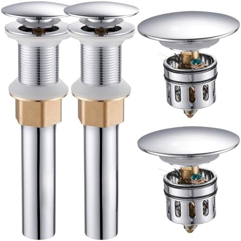 Pop Up Drain Without Overflow, Bathroom Sink Stopper for Vessel Vanity ...
