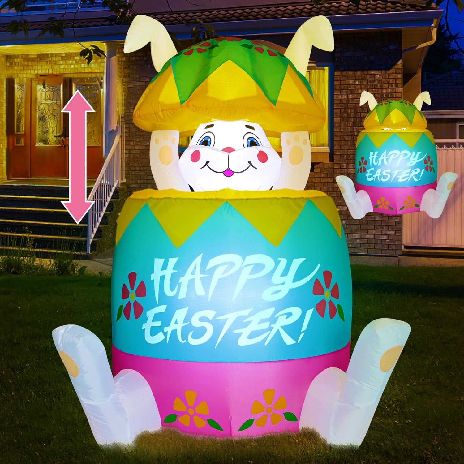 Pop Up and Down Easter Bunny Inflatables Outdoor Decoration,5Ft ...