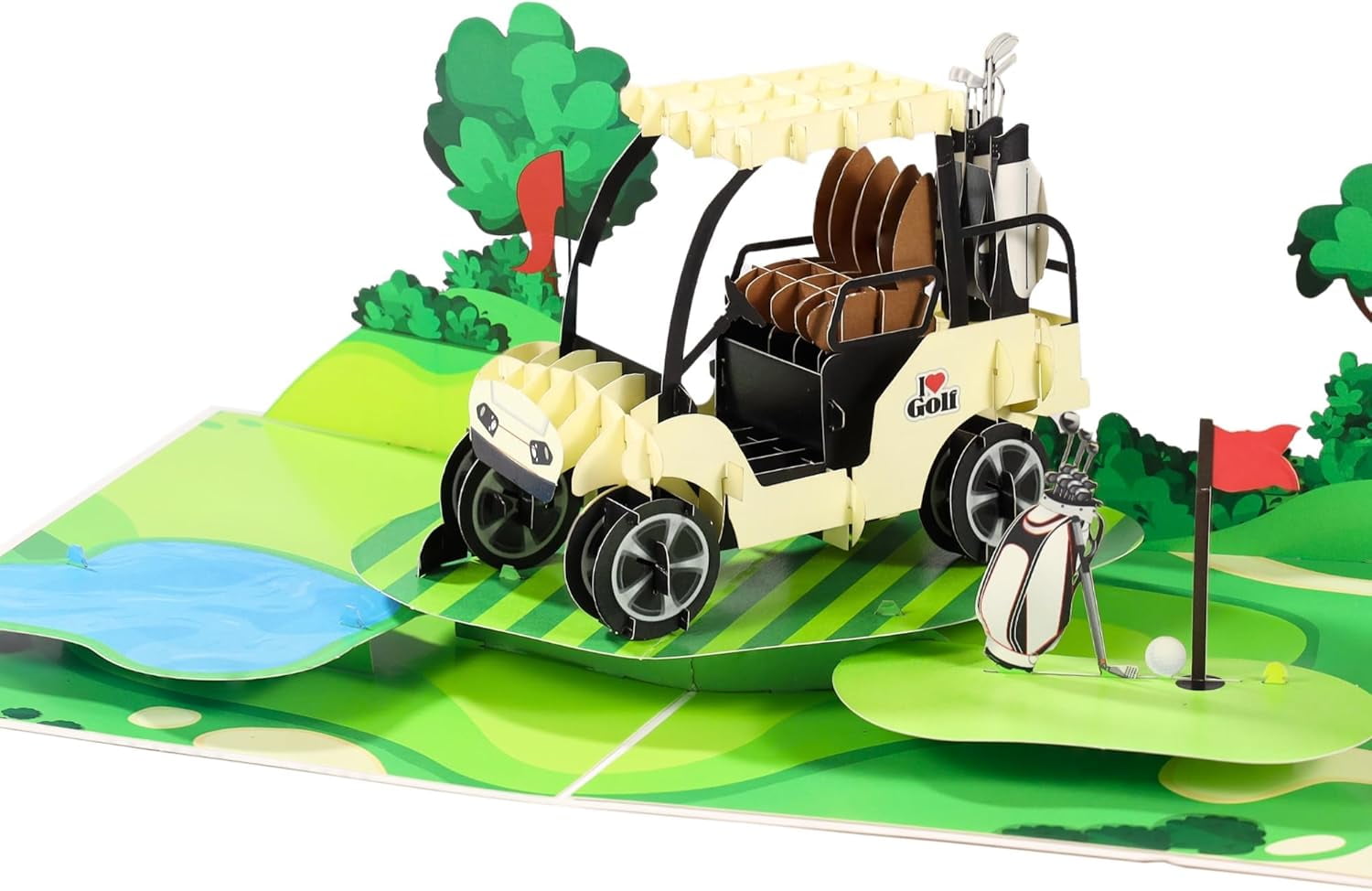 Pop Up Fathers Day Card Golf, 3D Birthday Card for Dad, Golfers, Men ...