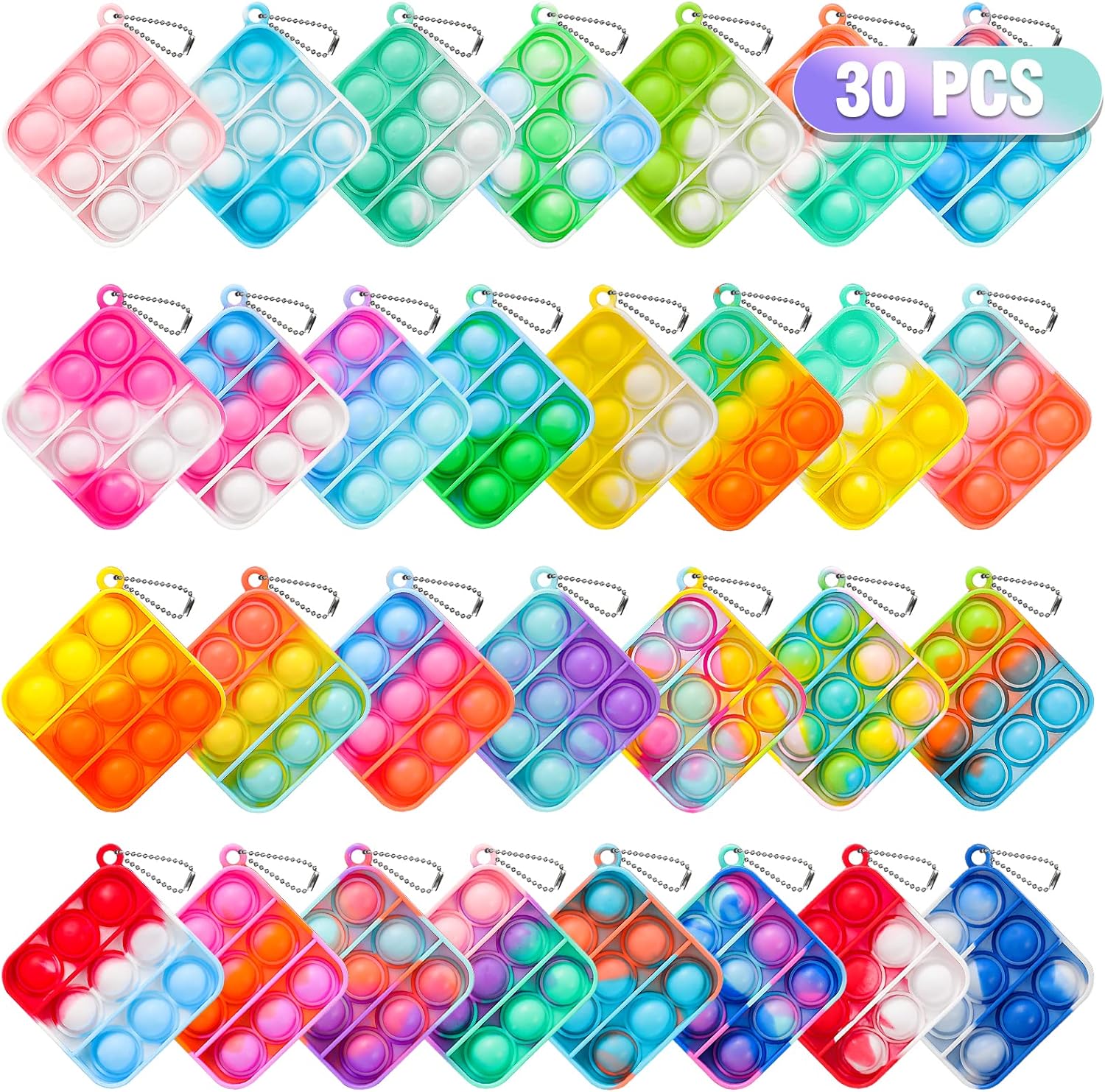 Pop Fidget Toys Bulk Its Party Favors for Kids 4-8 8-12 30 Pack Mini ...