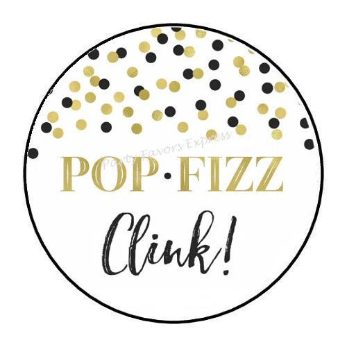 Pop Fizz Clink Wedding Envelope Seals Labels Party Favors Stickers ...