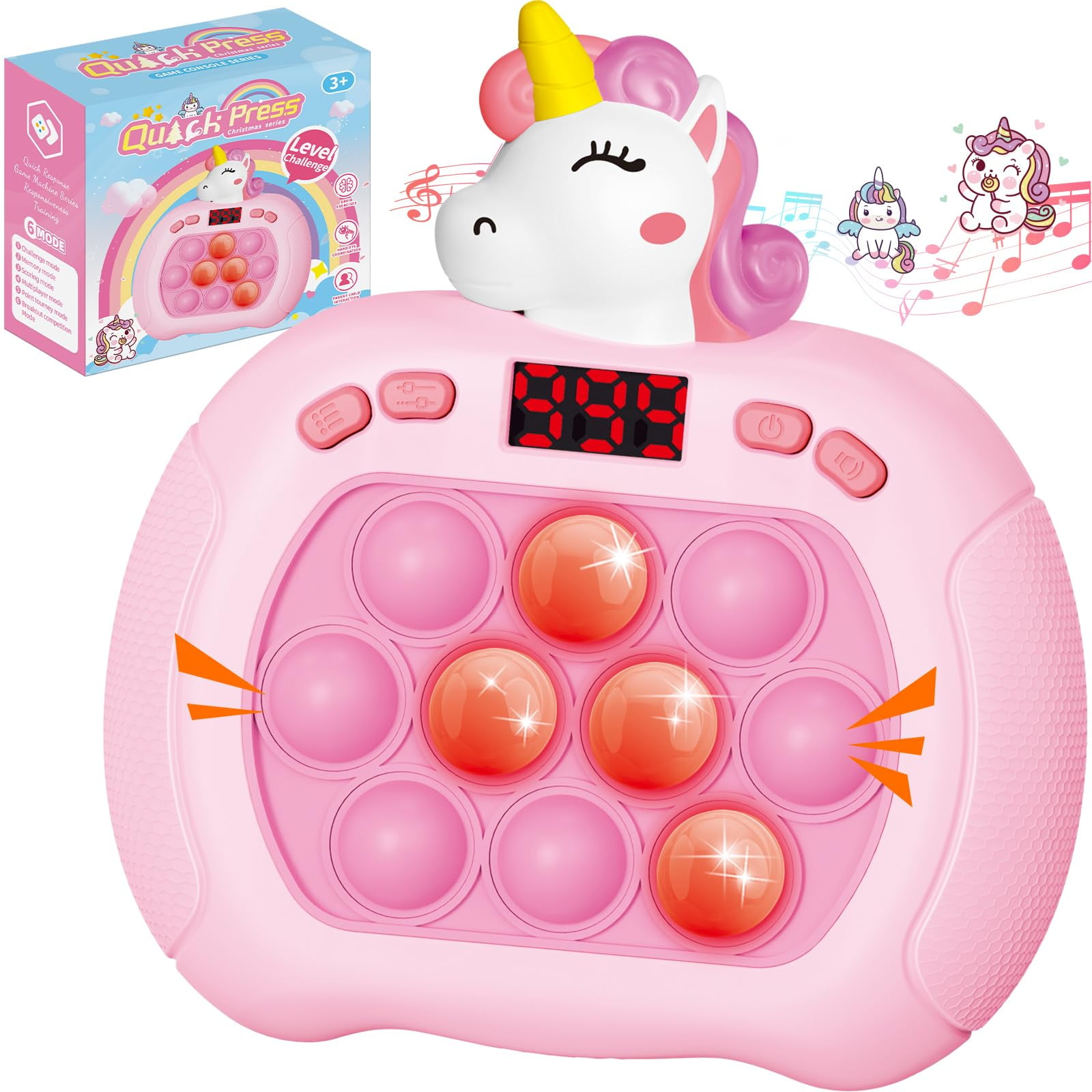 Pop Game - Light Up Fidget Toy For Kids & Adults, Quick Push Fast Push ...