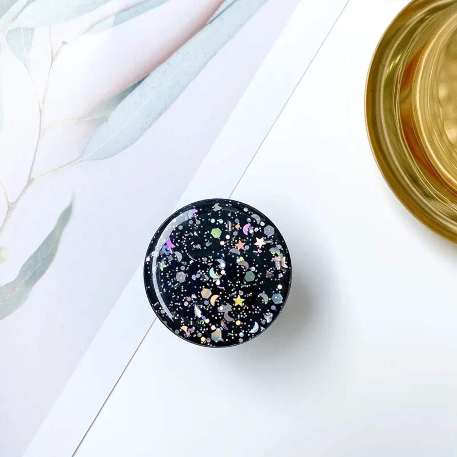 Pop Grip 3D Finger Phone Holder Grips Tok Sockets Starry sky glitter ...