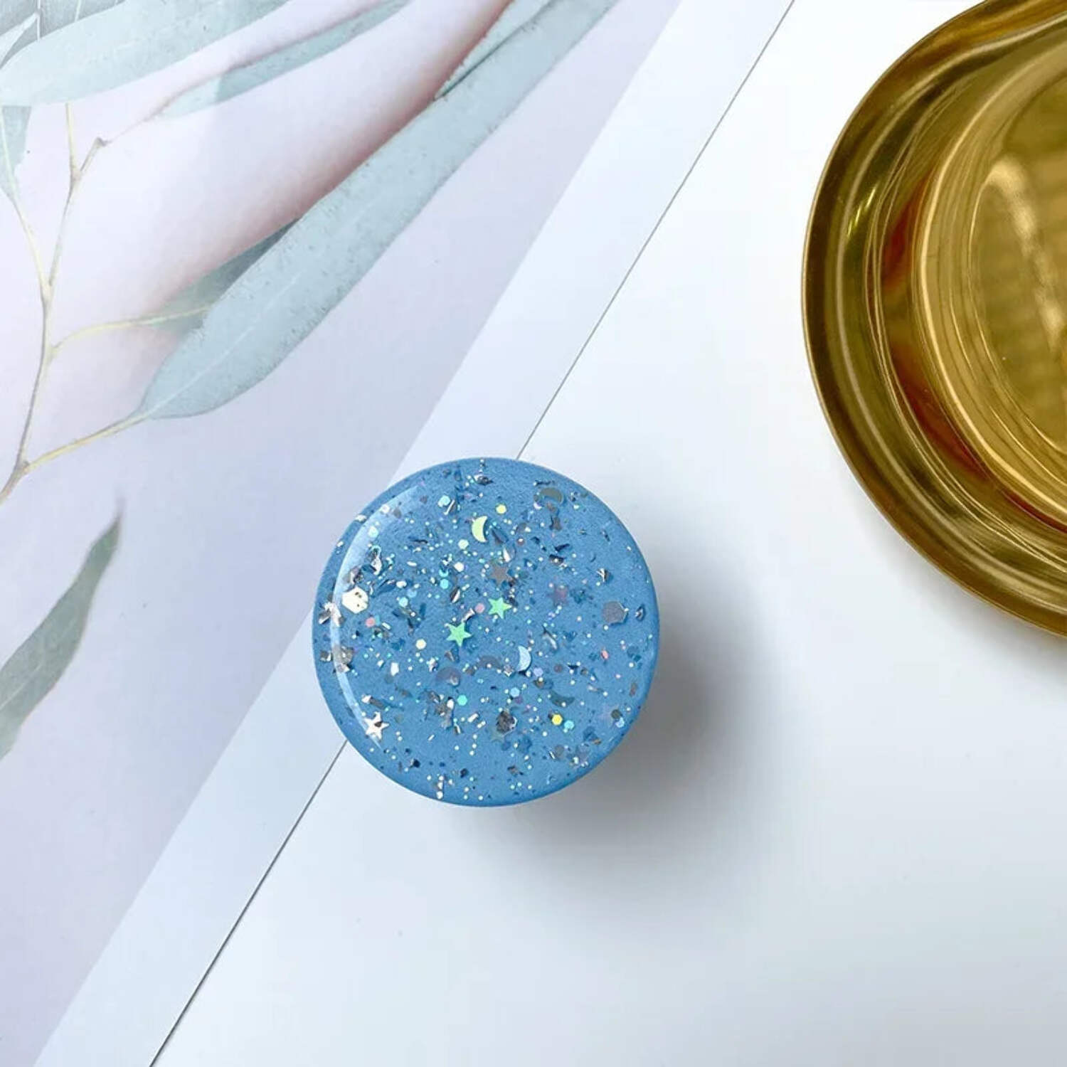 Pop Grip 3D Finger Phone Holder Grips Tok Sockets Starry sky glitter ...