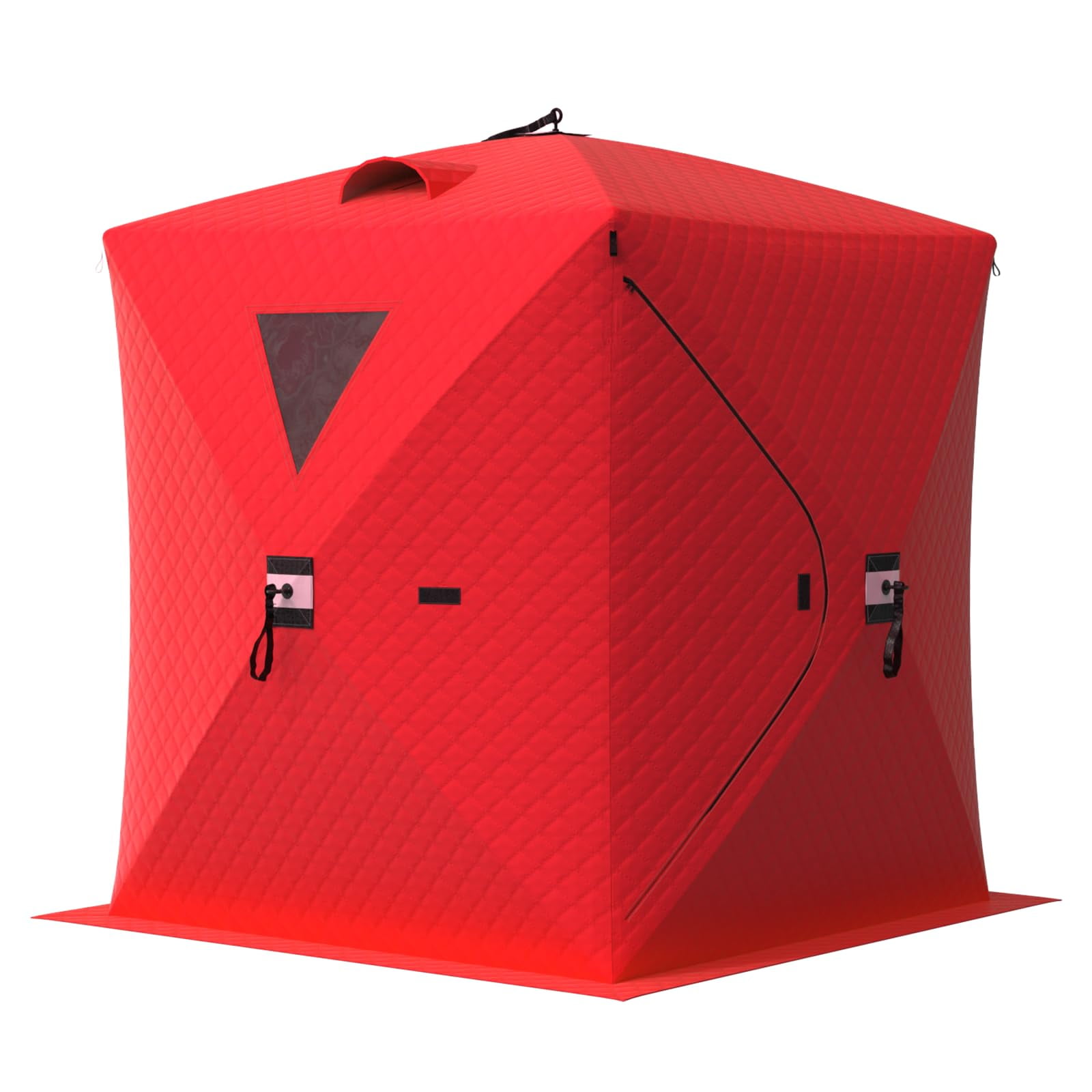 Pop Up Ice Fishing Shelter 3-4 Person, Portable Insulated Hub Tent with ...