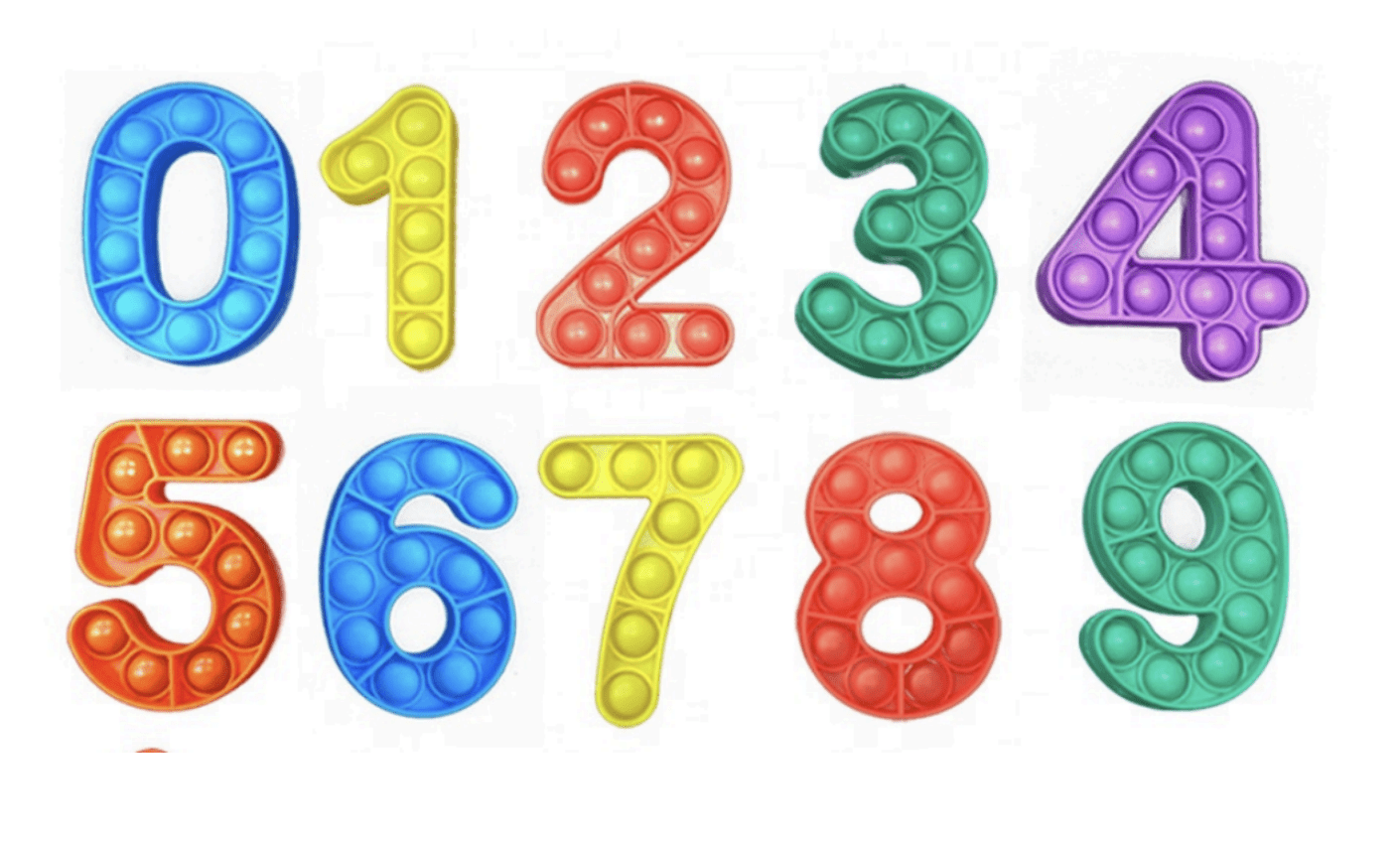 Pop It Sensory Fidget Toy 3D MultiColor, Push Bubble Number Learning ...