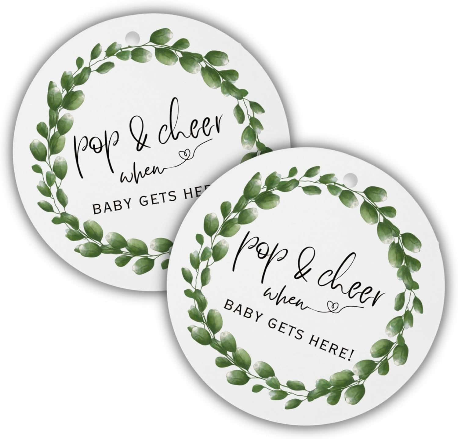 Pop It When She Pops Hang Tags Greenery Eucalyptus Floral 30 Pk 2.5 ...