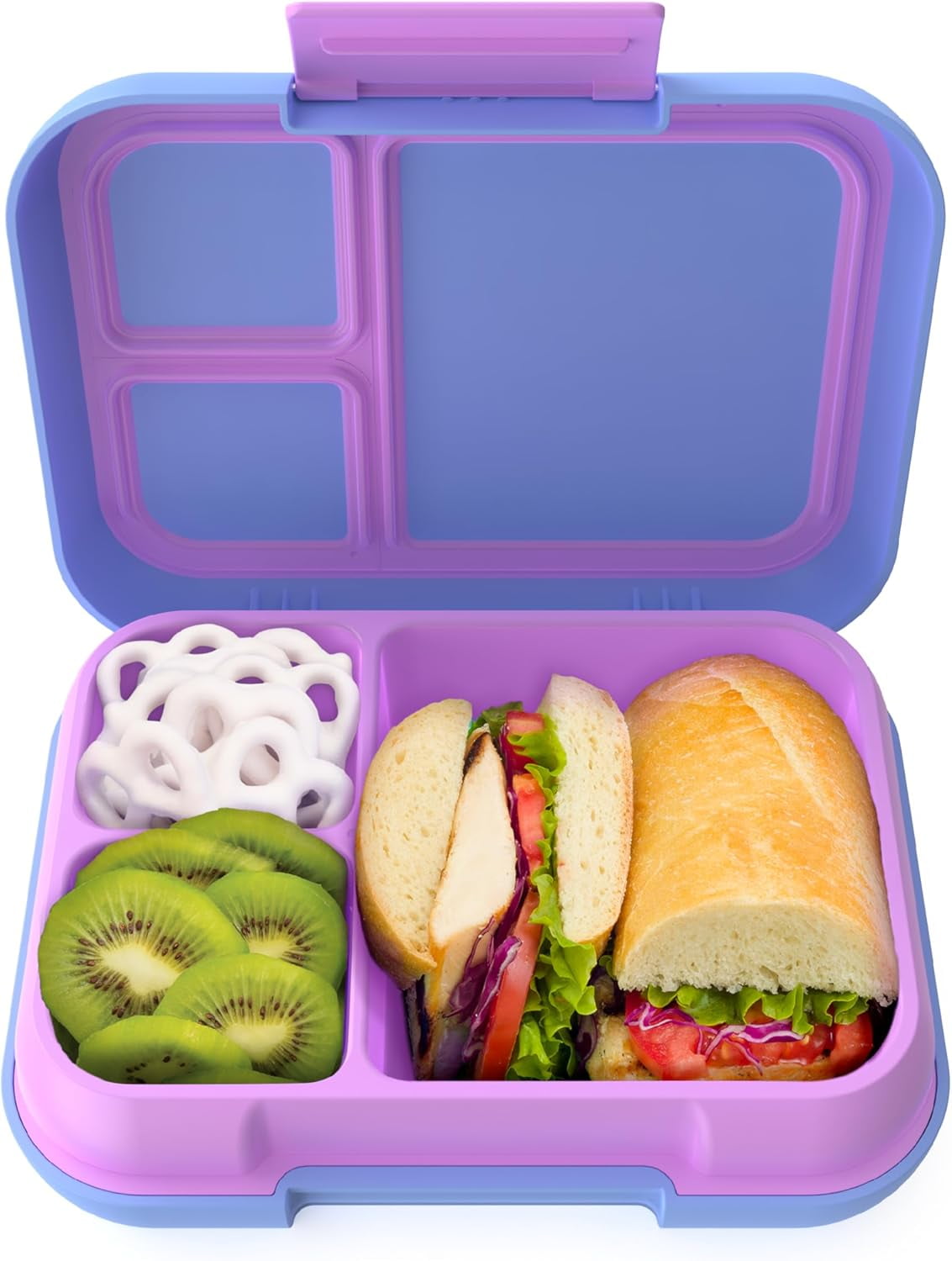 Pop Lunch Box (Periwinkle/Pink) – Leak-Proof, 3-4 Compartments with Removable Divider, 5-Cup ...