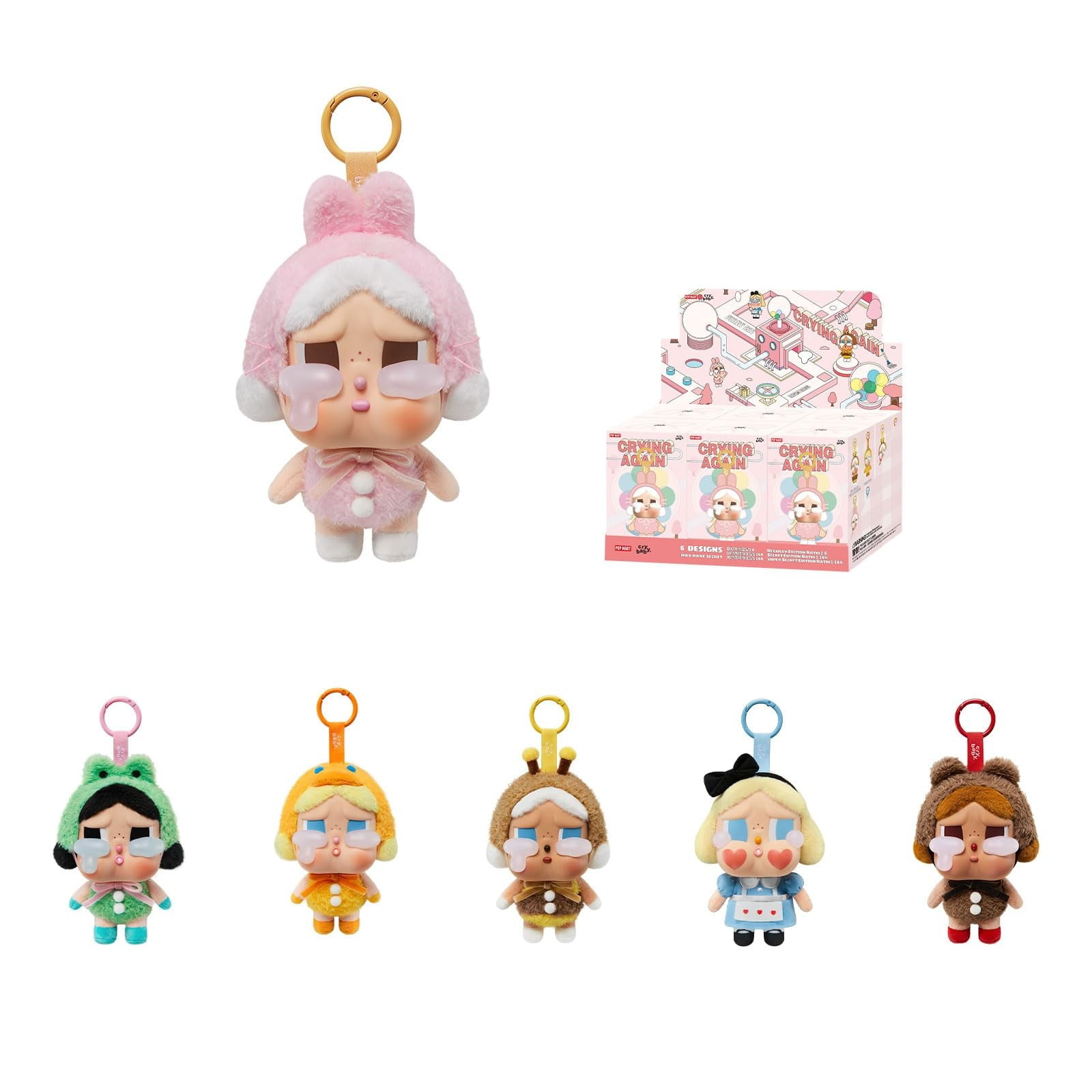 Pop Mart Crybaby Crying Again Series Keychain Plush Toy Blind Box ...