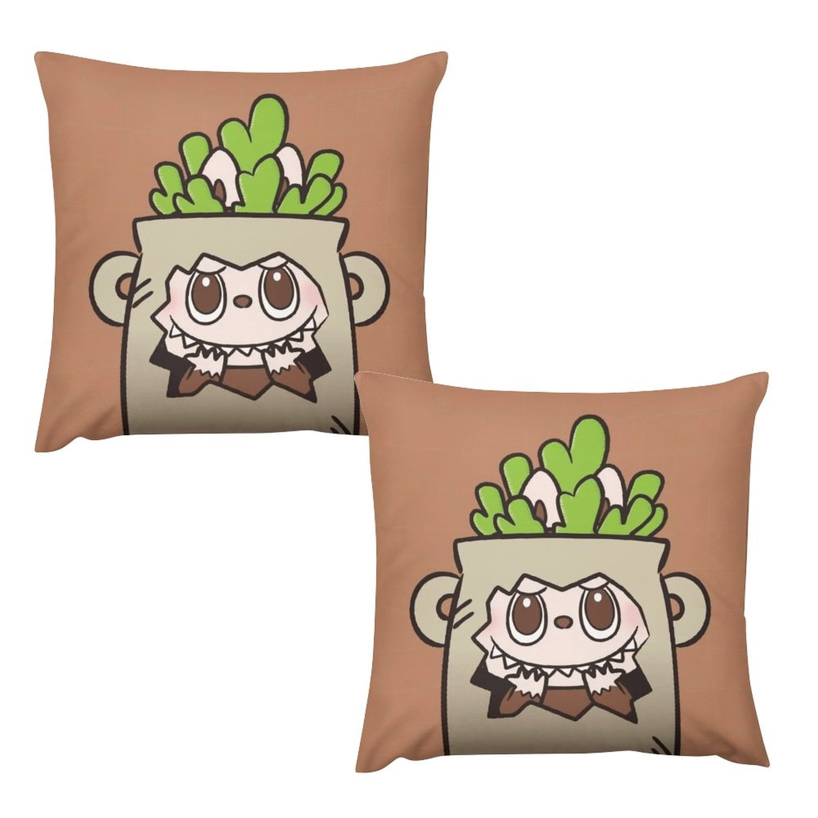 Pop Mart Labubu Pillow Cases Cartoon Printed Plush Pillow Cases Set of ...