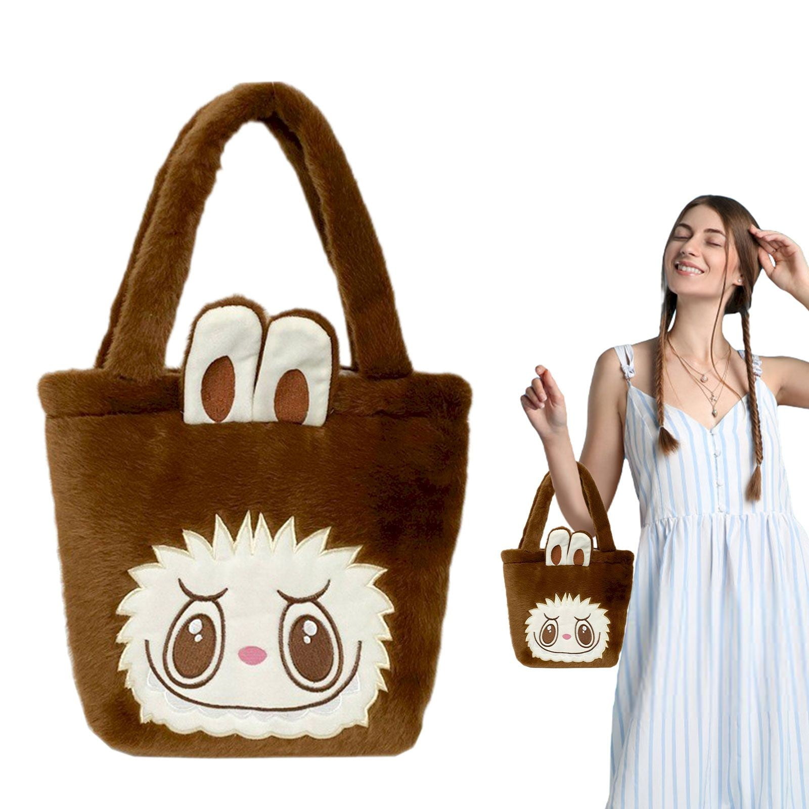 Pop Mart Labubu Plush Handbag Tote Bag Purse Shopping Bag for Girls ...