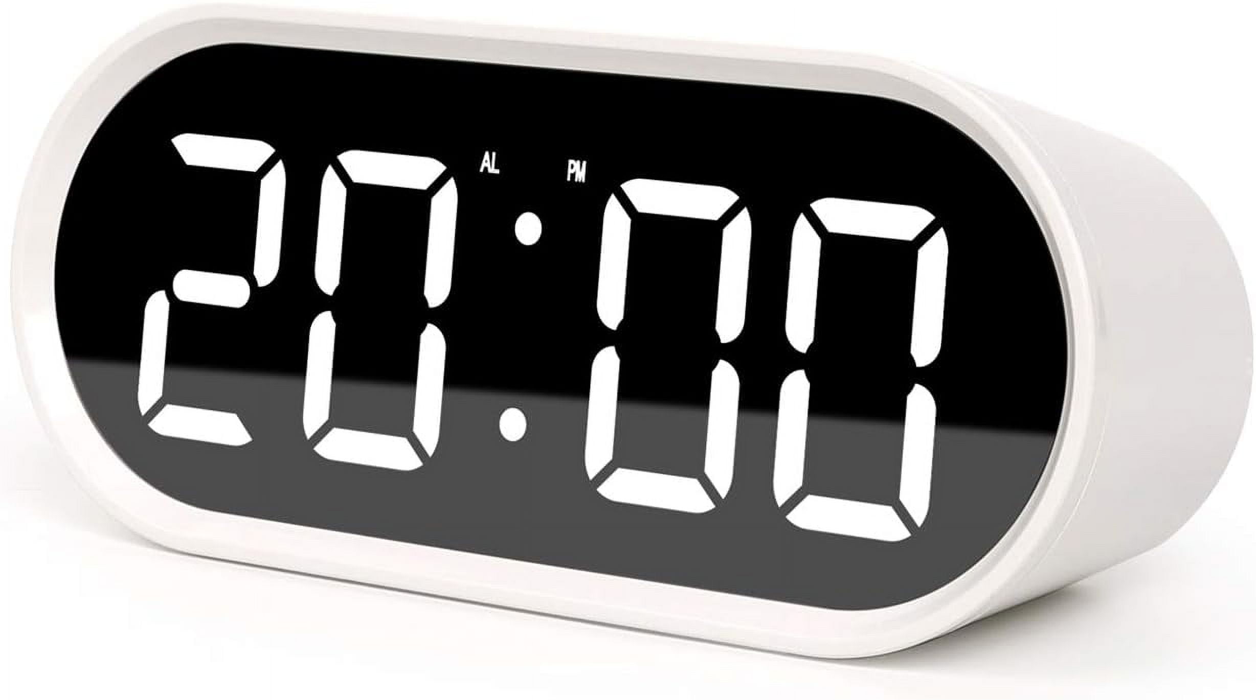 Pop Mirror Digital Alarm Clock, LED Desk Clock with Nightlight, Snooze ...